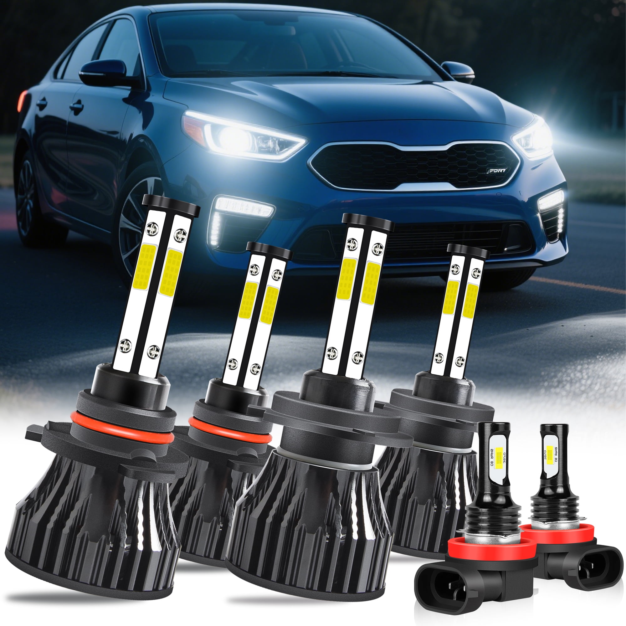 9005 H7 High&Low Beam for Kia Forte 2017-2018 LED Headlights H11 Fog ...