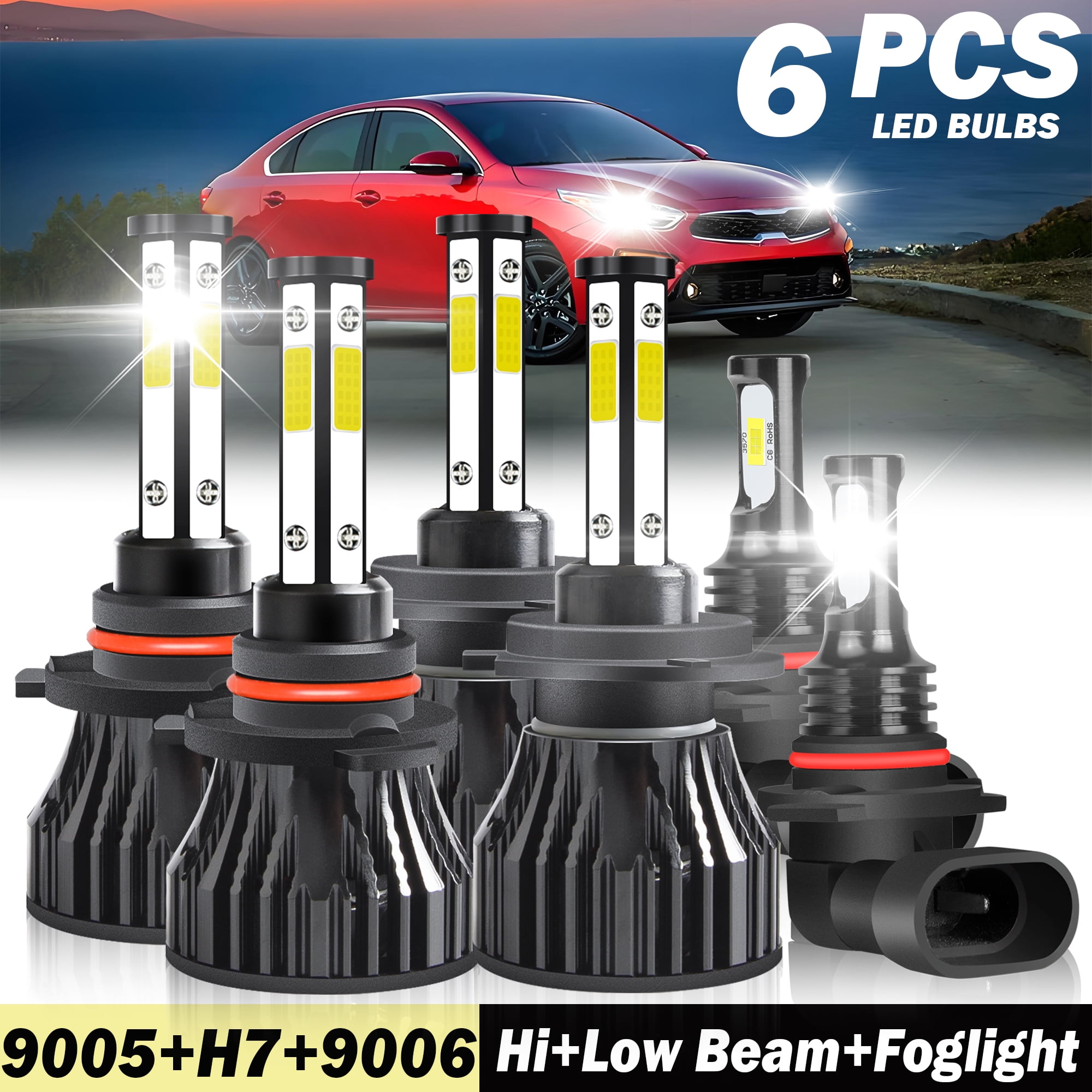 9005 H7 High&Low Beam for Kia Forte 2019 2020 2022 LED Headlights 9006 ...