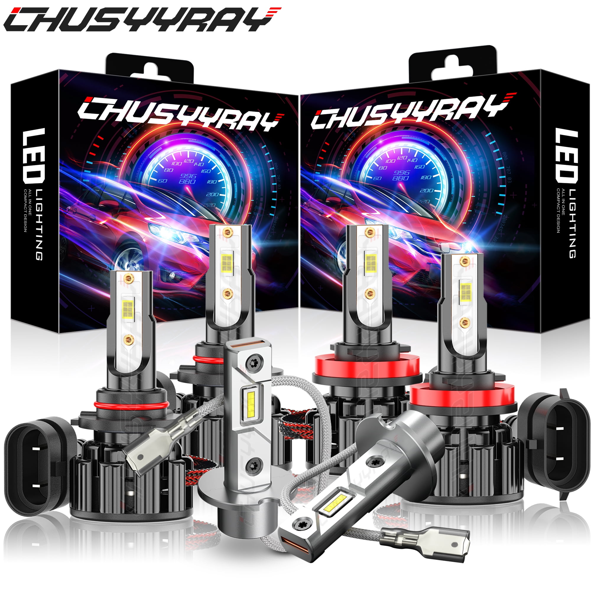 9005 H8/H11 LED Headlight Bulbs Hi/Low Beam & H3 Fog Light Plug&Play ...