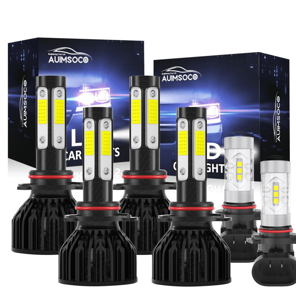 9005/HB3 9006/HB4 H10 LED Headlight Set, 6x 2024 Upgrate 4000LM Bulbs ...