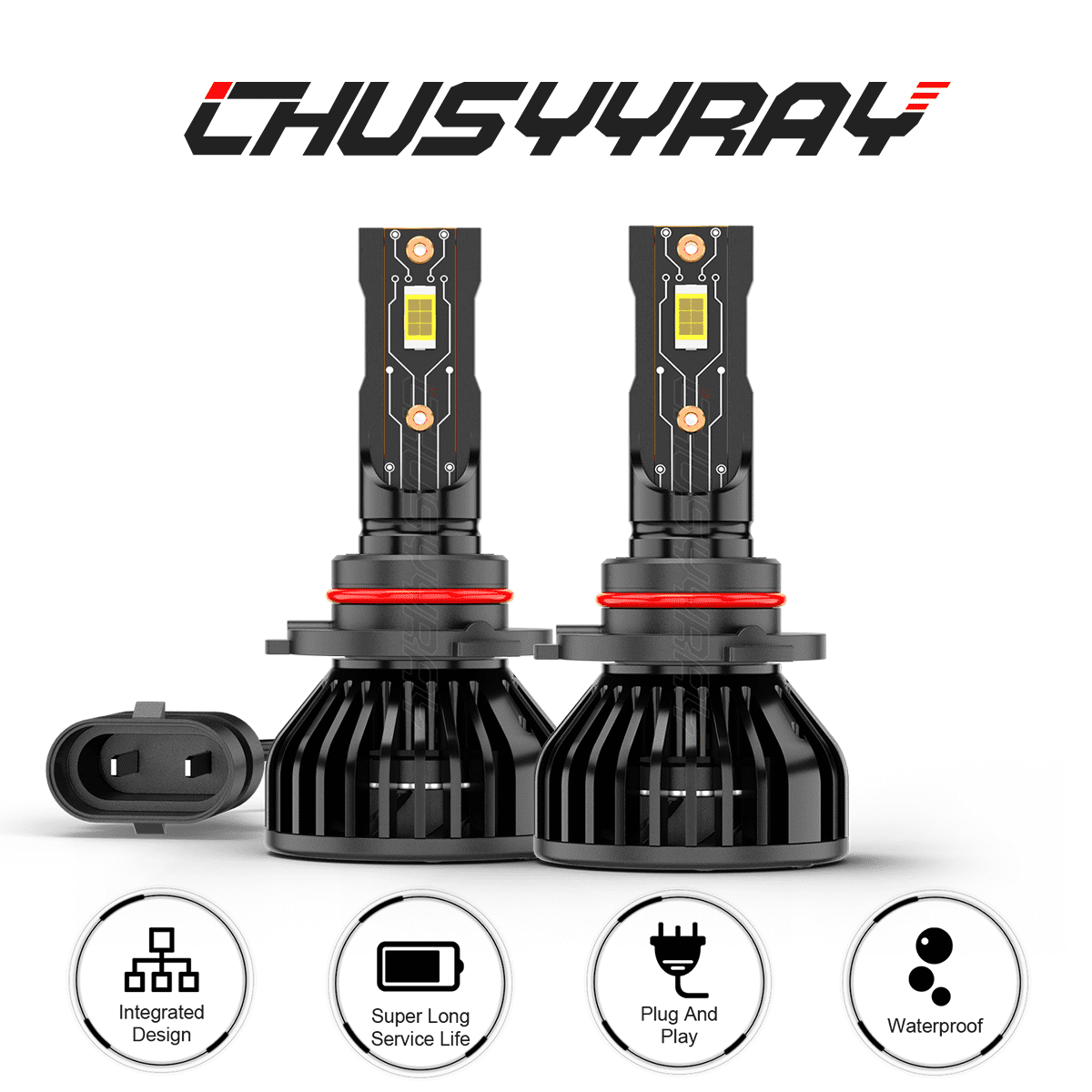 9005 HB3 Headlight Hi Beam Bulbs 6000K Conversion Kit 2Pcs Easy ...