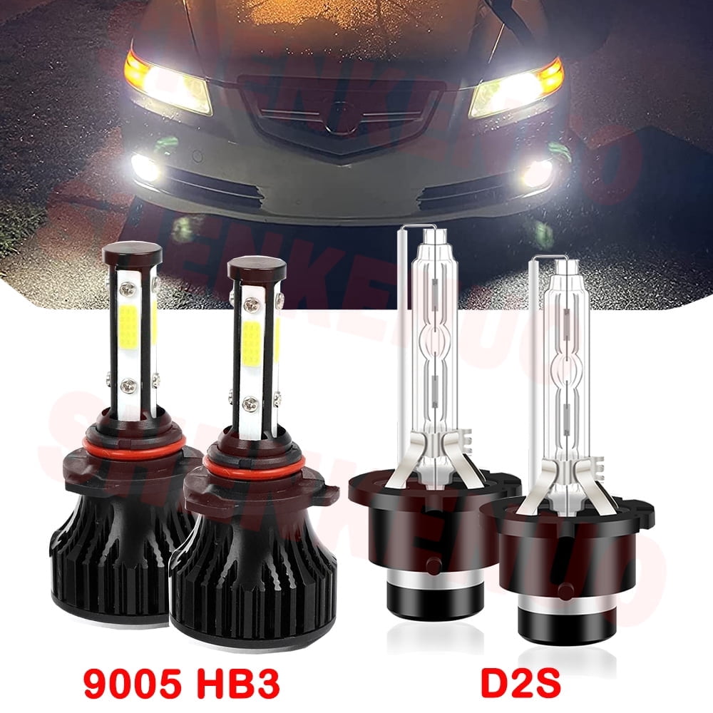 9005 LED High Beam Bulbs for Acura ZDX 2010 2011 2012 2013 D2S Low Beam ...