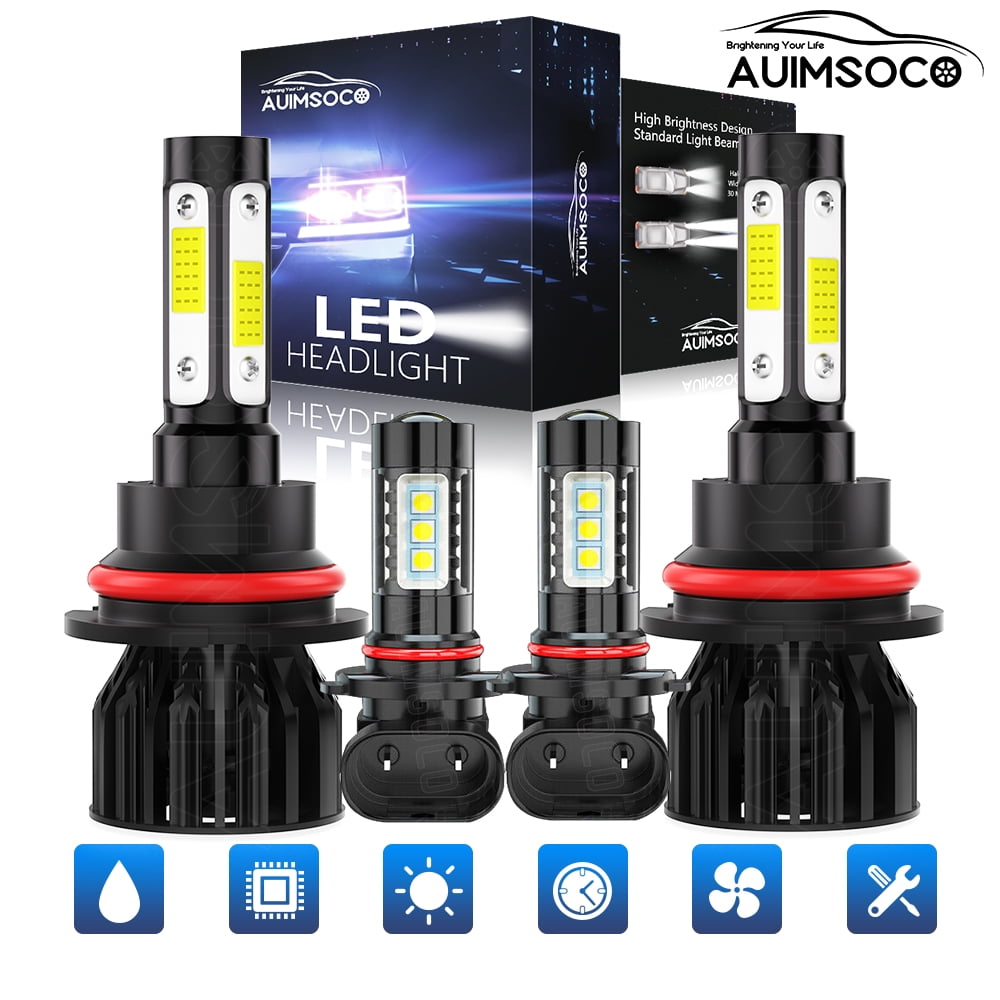 9007 H10 LED Headlight Hi-Low Beam Fog Light Combo For Ford F-150 F-250 ...
