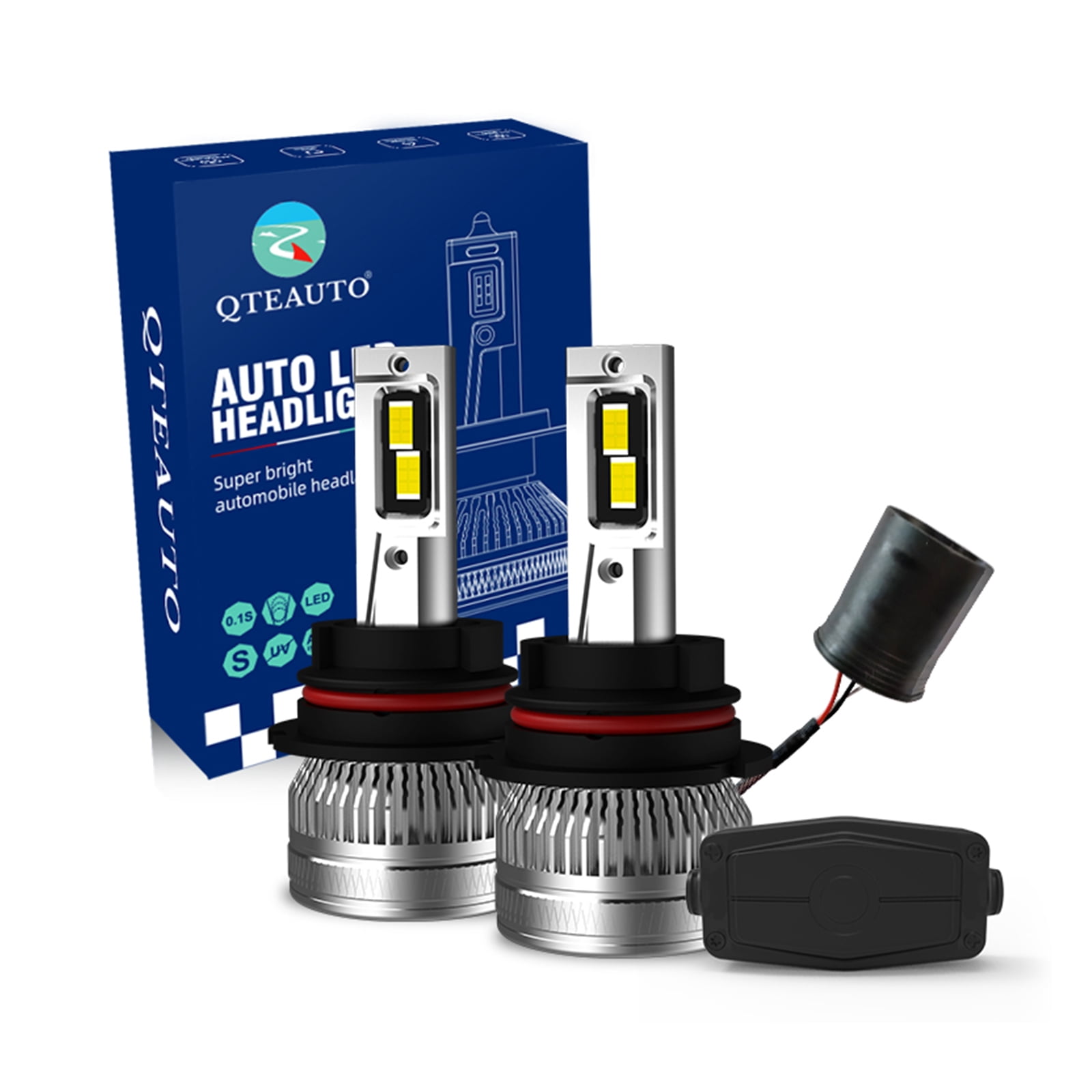 9007/HB5 LED Bulb Super Bright High Beam Low Beam 140W, 12V, Color ...