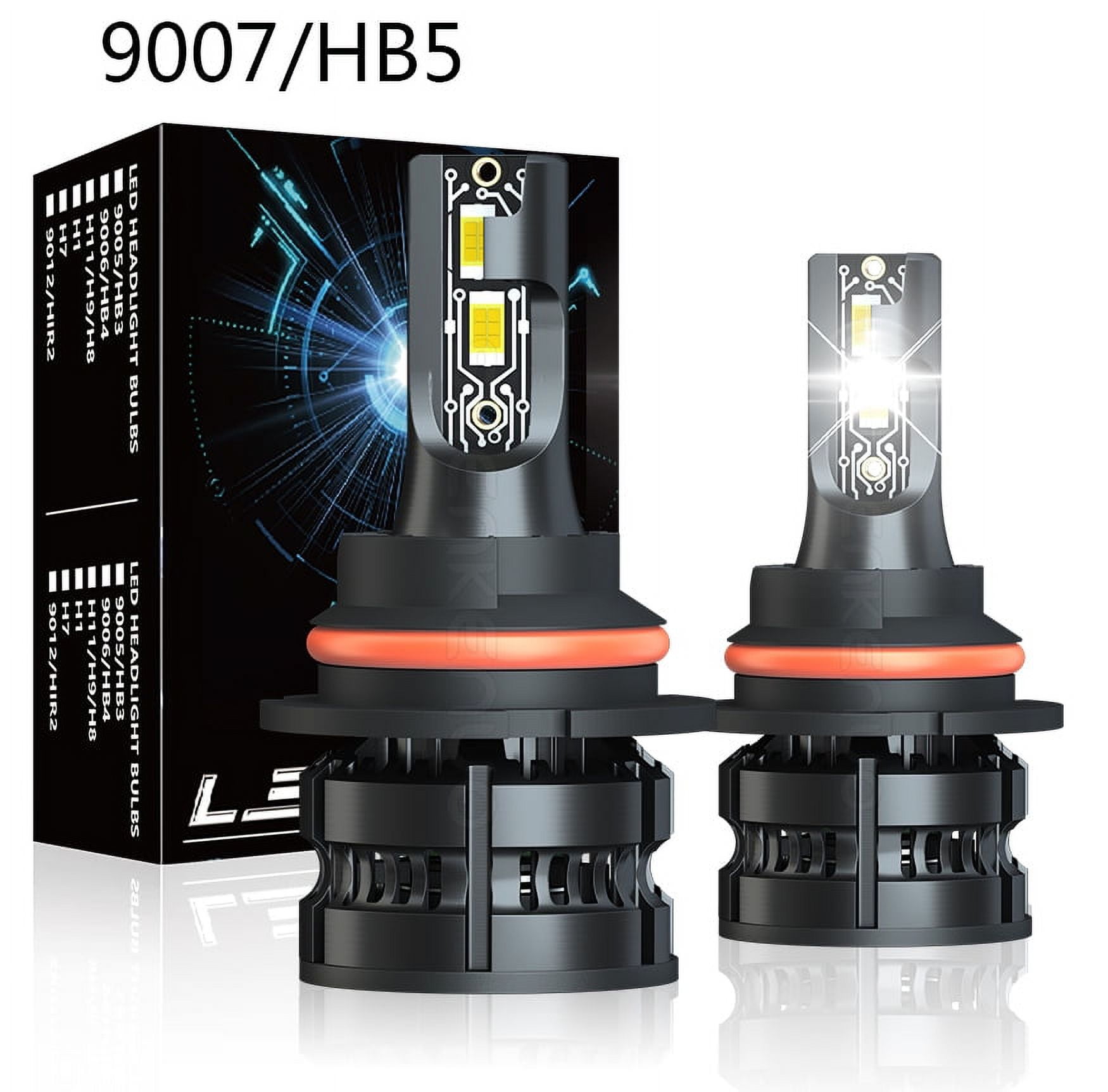 9007/HB5 LED Bulbs, 9007 Dual Hi/Lo LED Bulbs, 6000K Xenon White Plug ...