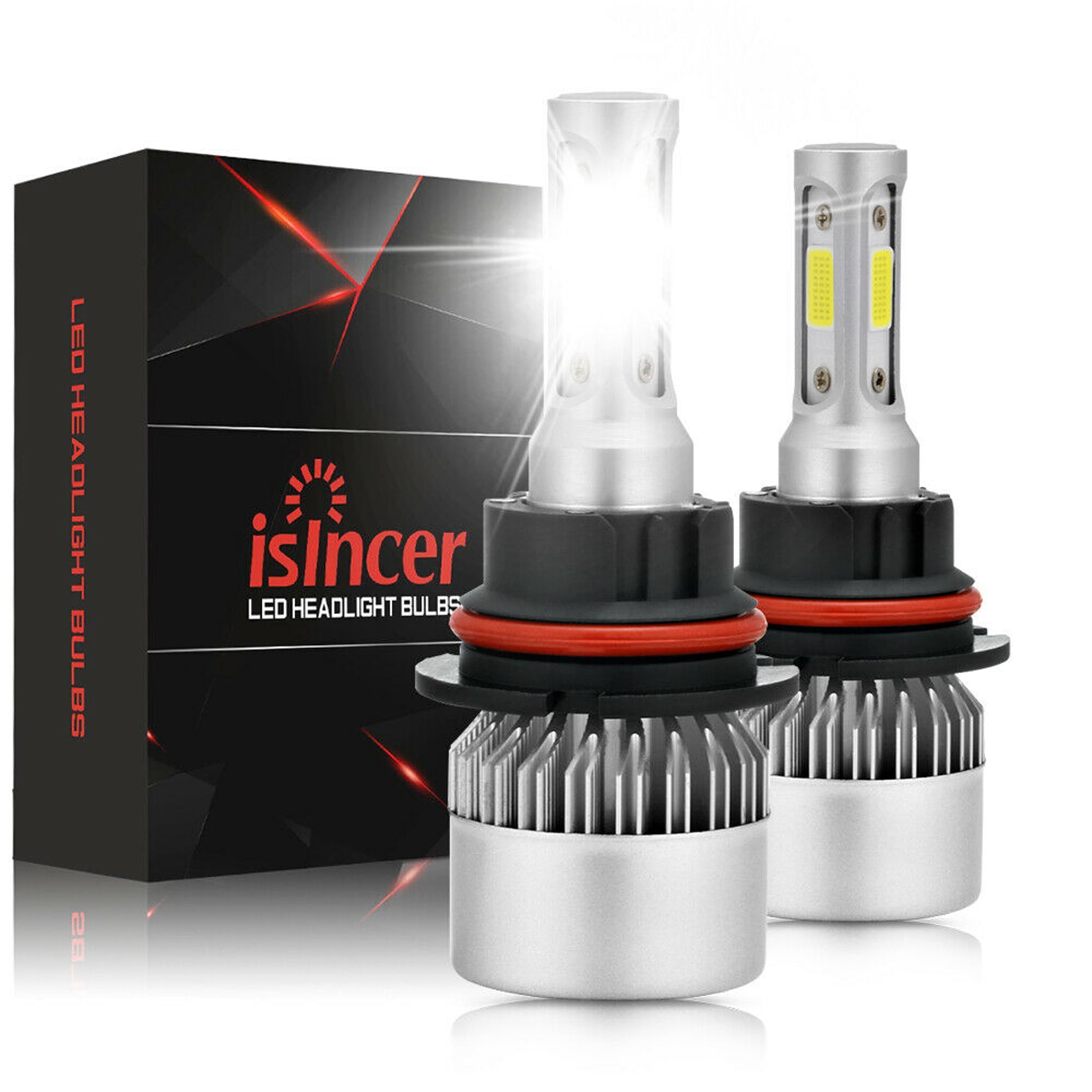 9007 HB5 LED Headlight Bulbs, High Low Beam 6000K, Waterproof, Instant ...