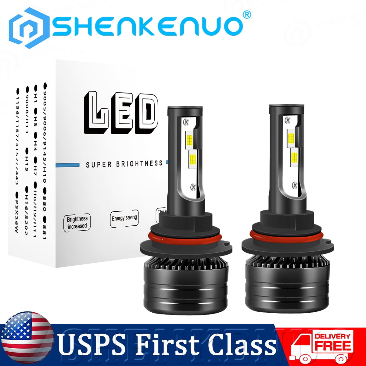 9007 HB5 Led Bulbs, 300% Super Brighter Dual Hi/Lo Beam Led Bulb 6000K ...