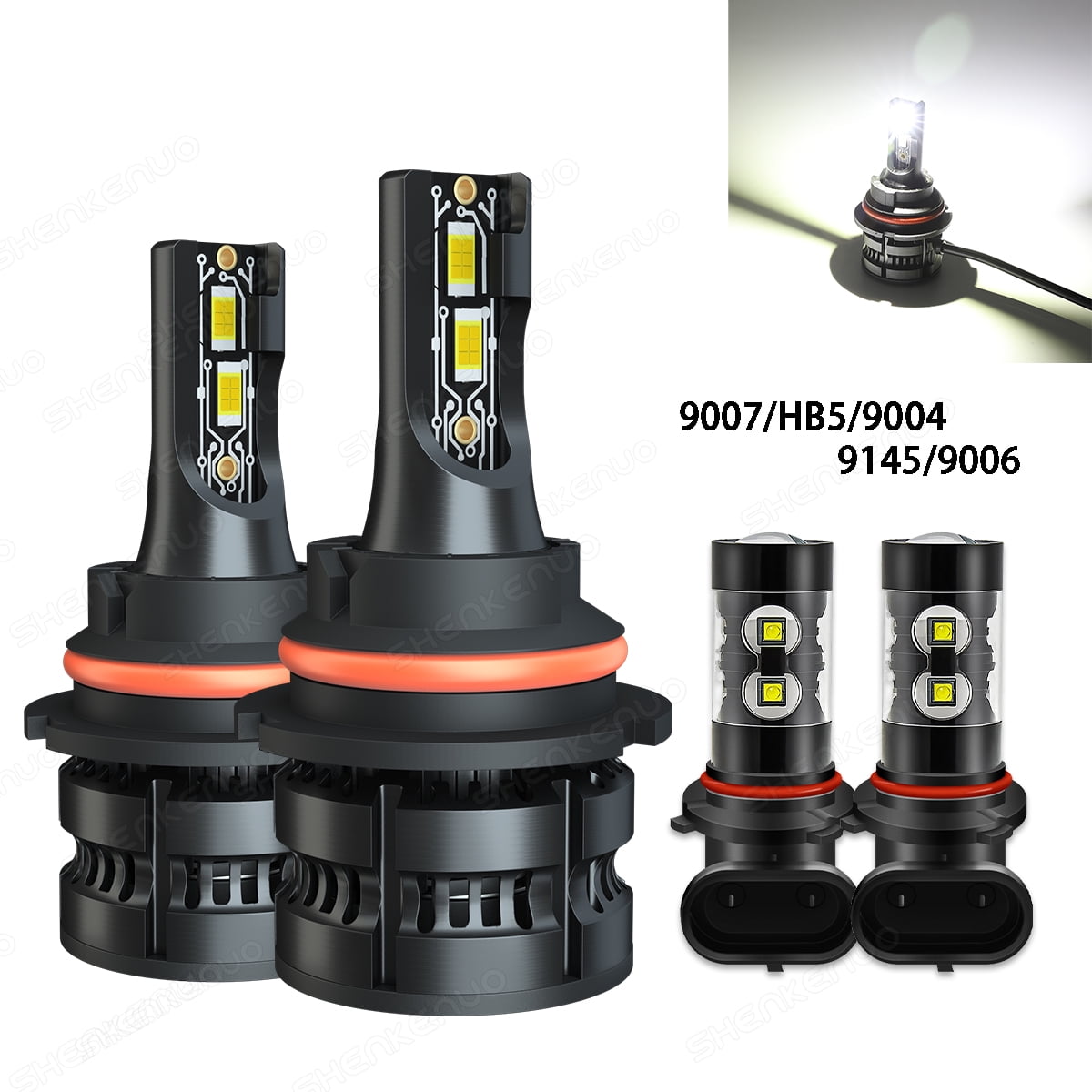 9007 High&Low+9145 Fog Light for Ford Ranger 2001-2011 LED Headlight ...