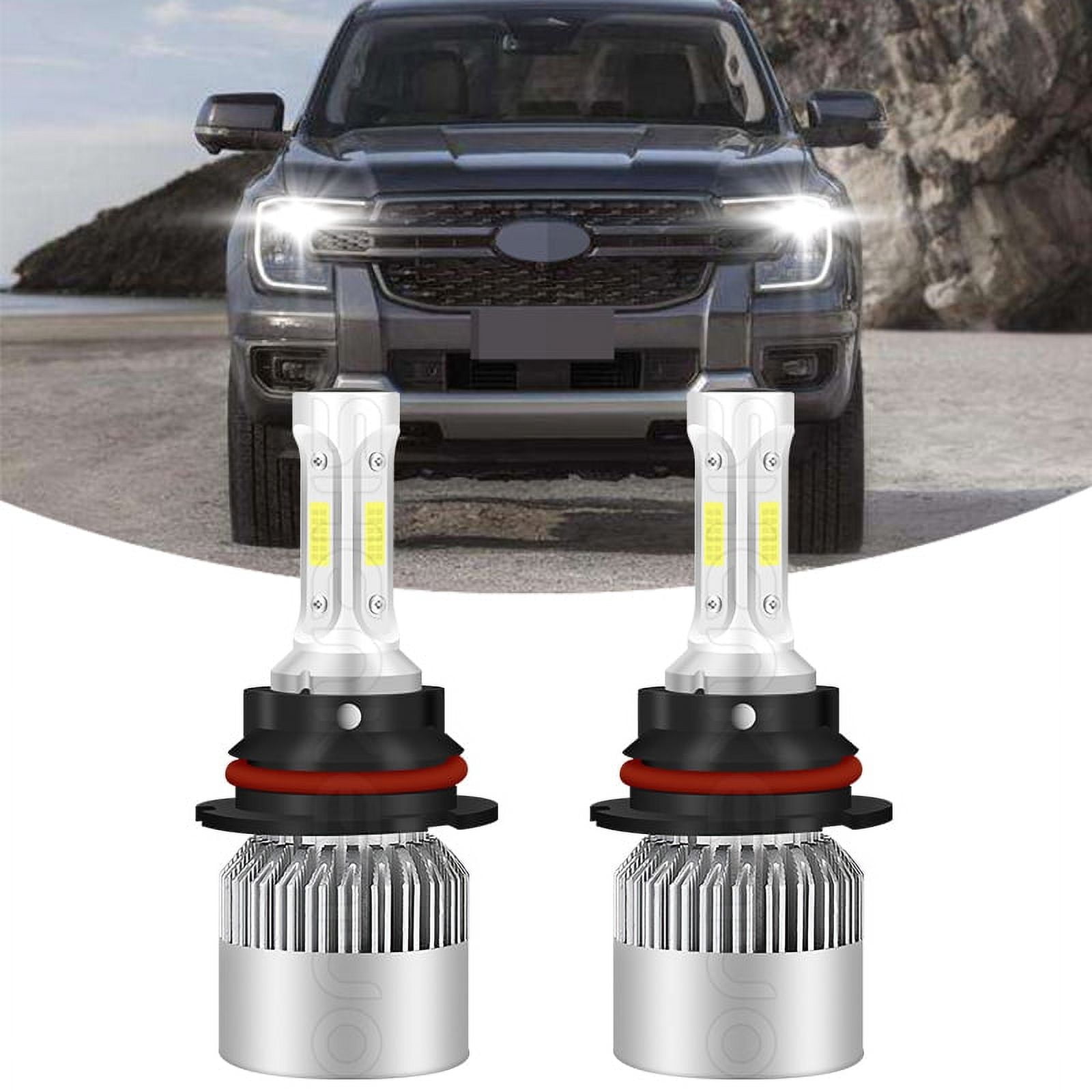 9007 LED Headlight Bulbs High Low Beam Kit 6000K White for Ford Ranger ...