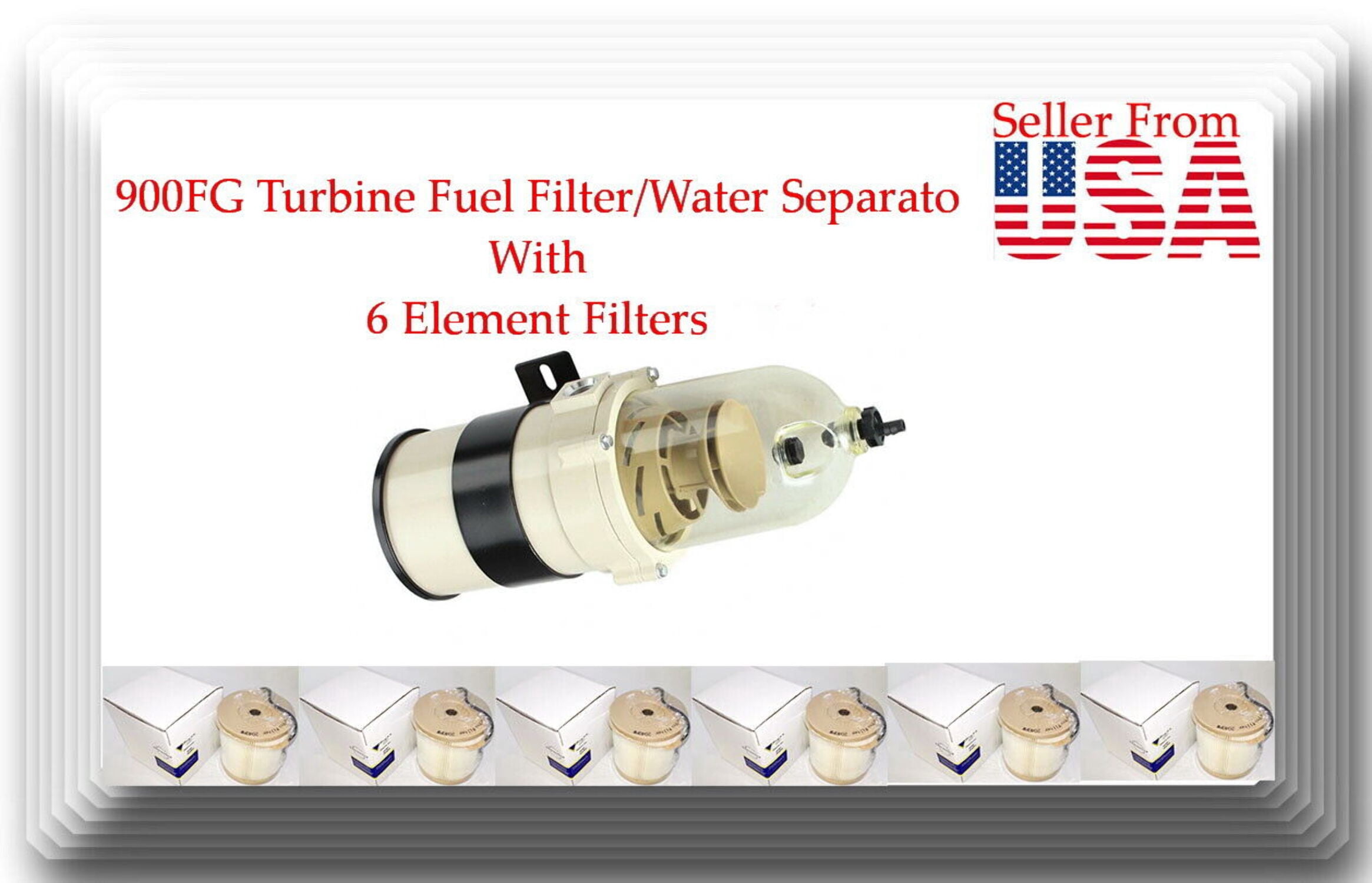 900FG Turbine Fuel/Water Separator Filter With (6) Element Filter ...