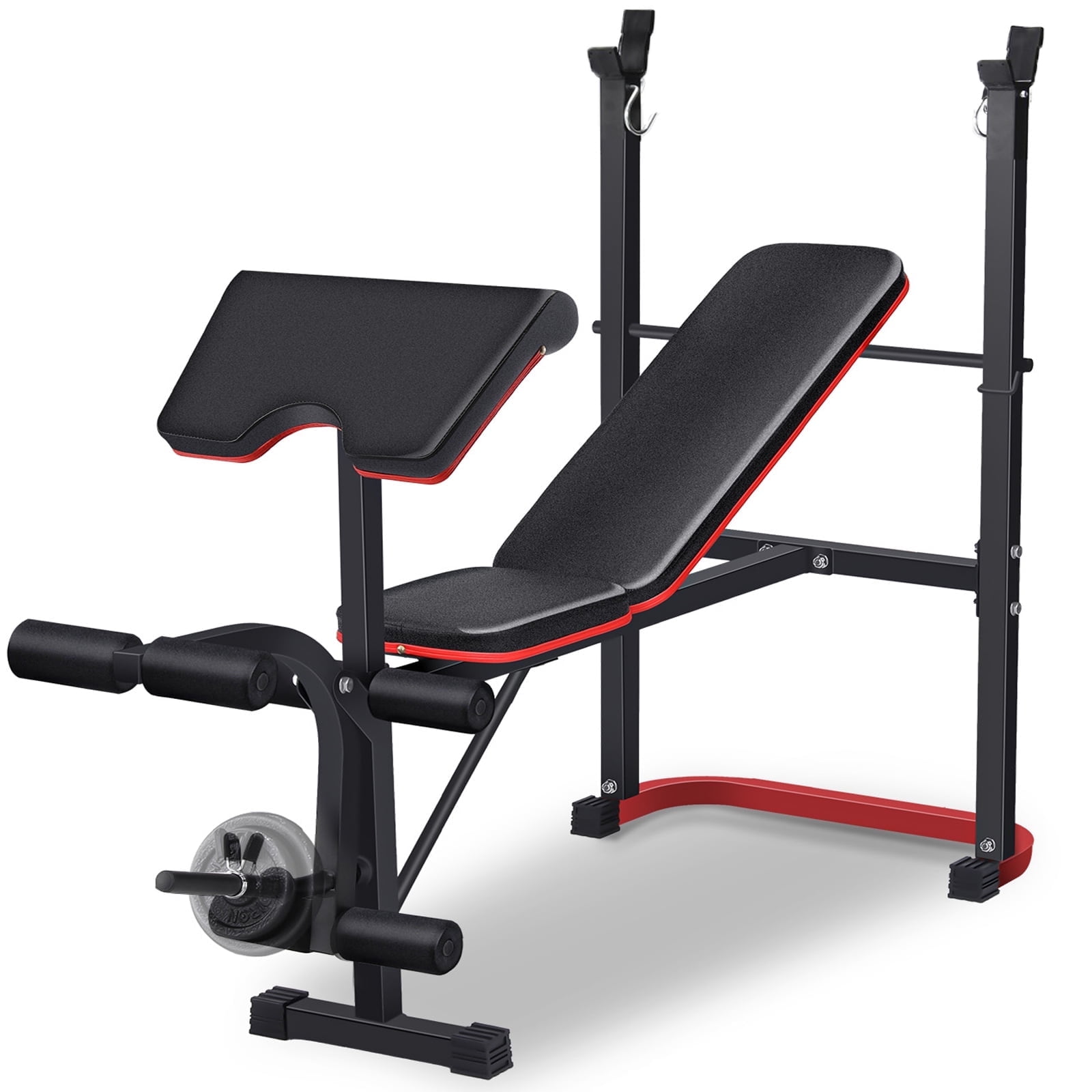 VIBESPARK 660LBS Adjustable Weight Bench Set with Preacher Curl Pad and ...