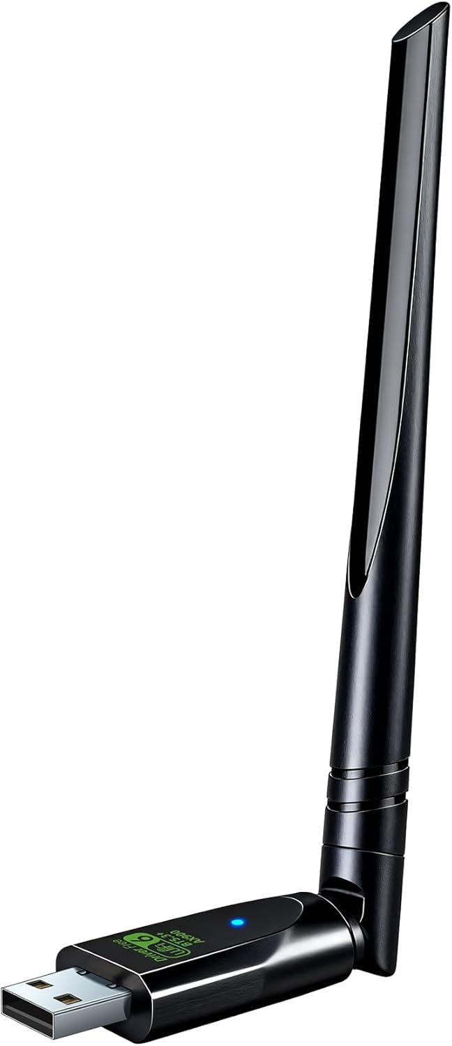 900M WiFi 6 & Bluetooth 5.3 USB Adapter - 5dBi High Gain Long Range ...