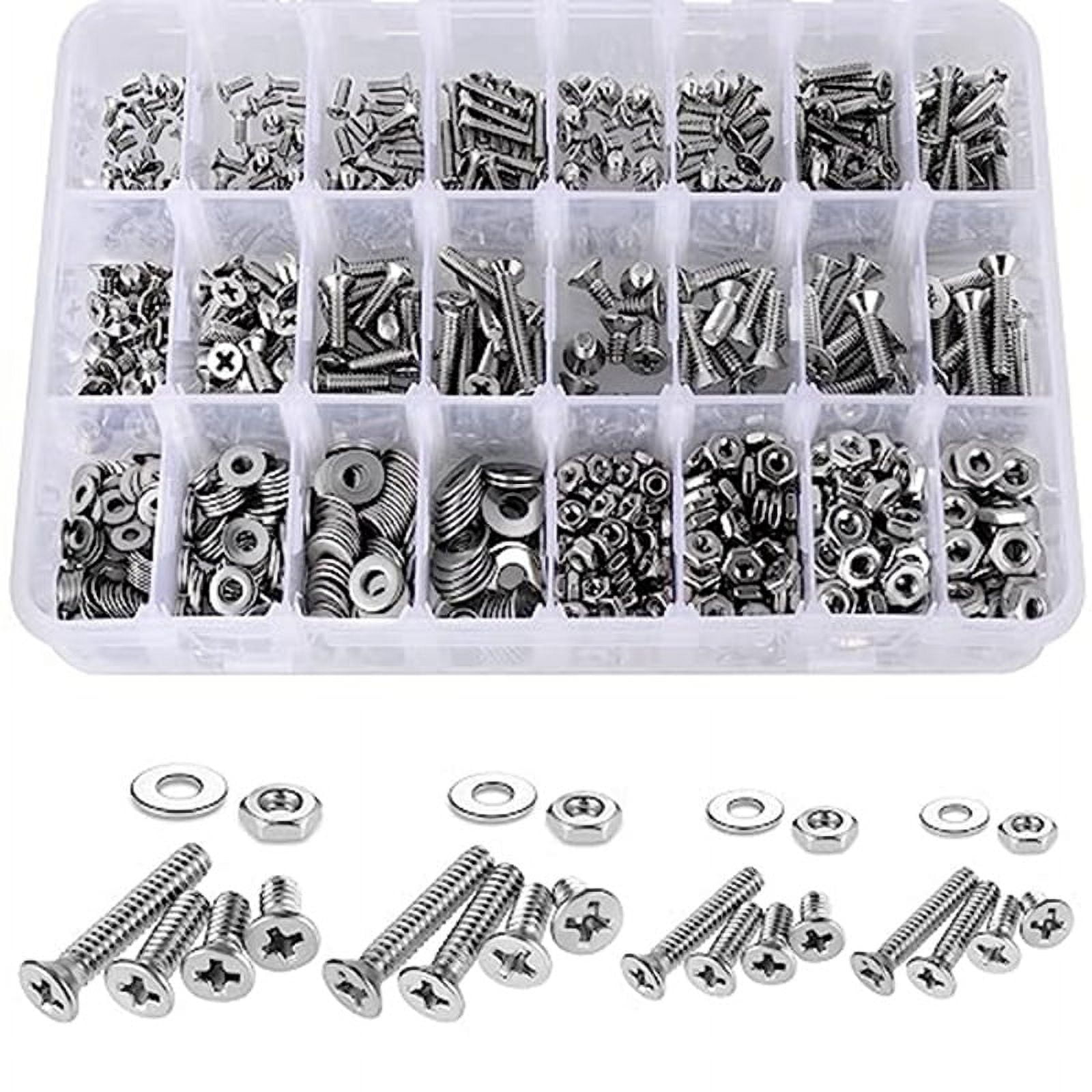 900PCS Nuts and Bolts Assortment Kit for Home Projects Stainless Steel Machine Screws Assortment ...