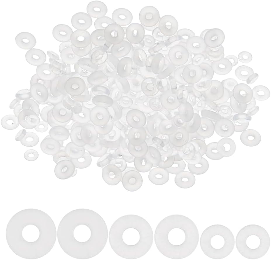 900Pcs 3 Sizes Silicone Spacer Beads Rubber Stopper Rings Clear End ...
