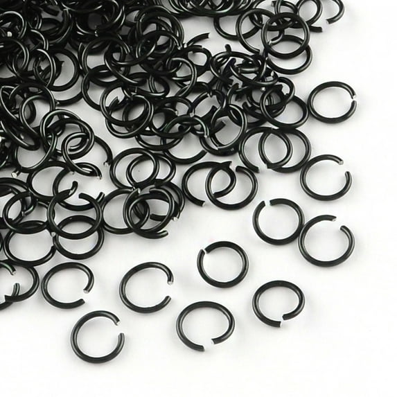 900Pcs Aluminum Wire Open Jump Rings Black Open Jump Rings Connectors ...