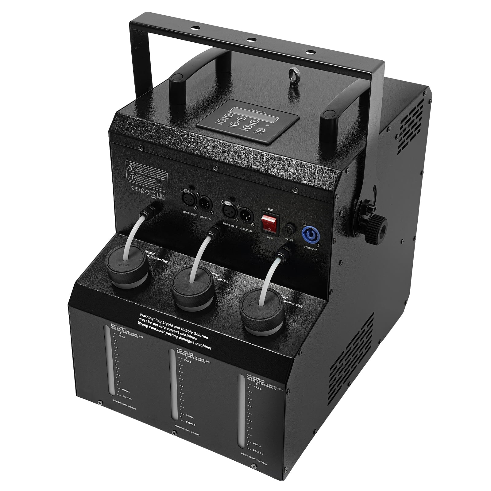 900W Bubble Fog Machine with LED Lights, DMX & Remote Control, 1L Dual Tank, Colorful Effects ...