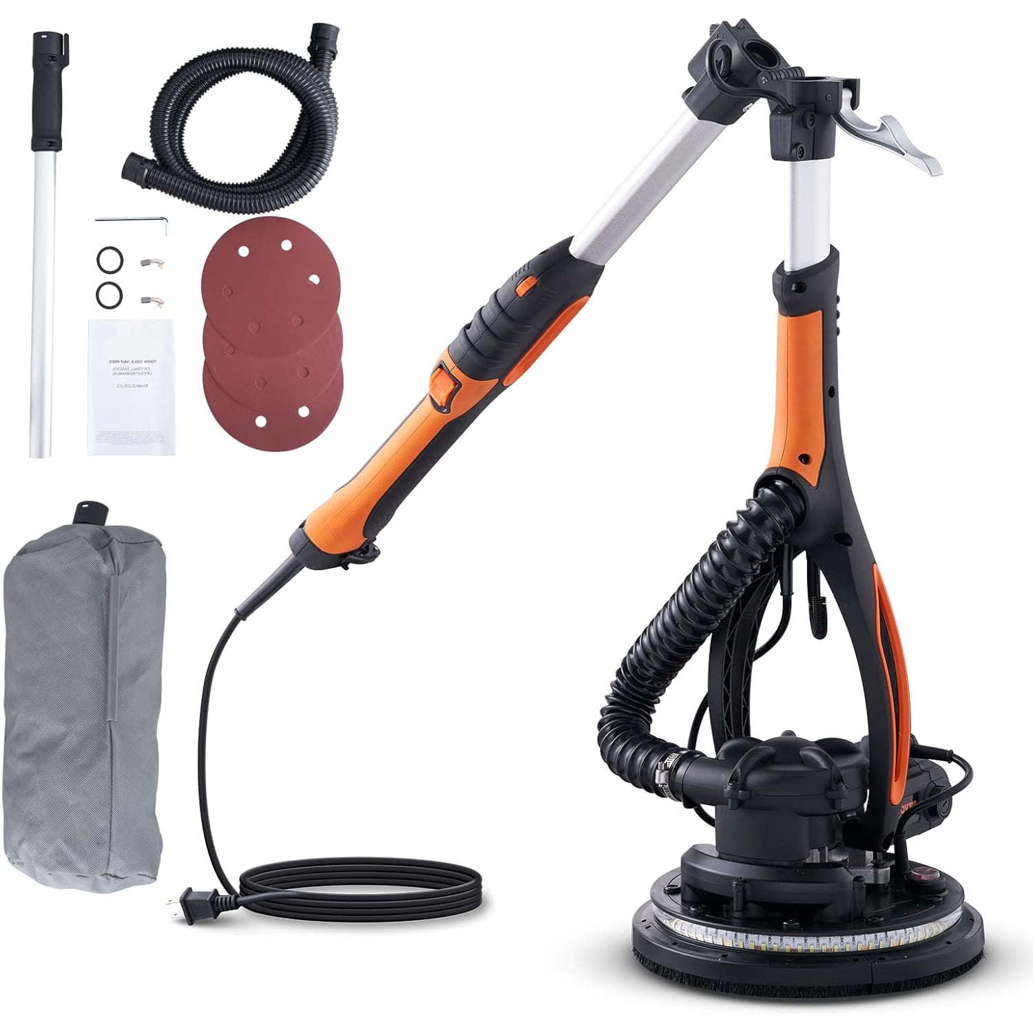 900W Drywall Sander with 12 Sanding Discs, 800-1800 RPM Variable Speed ...