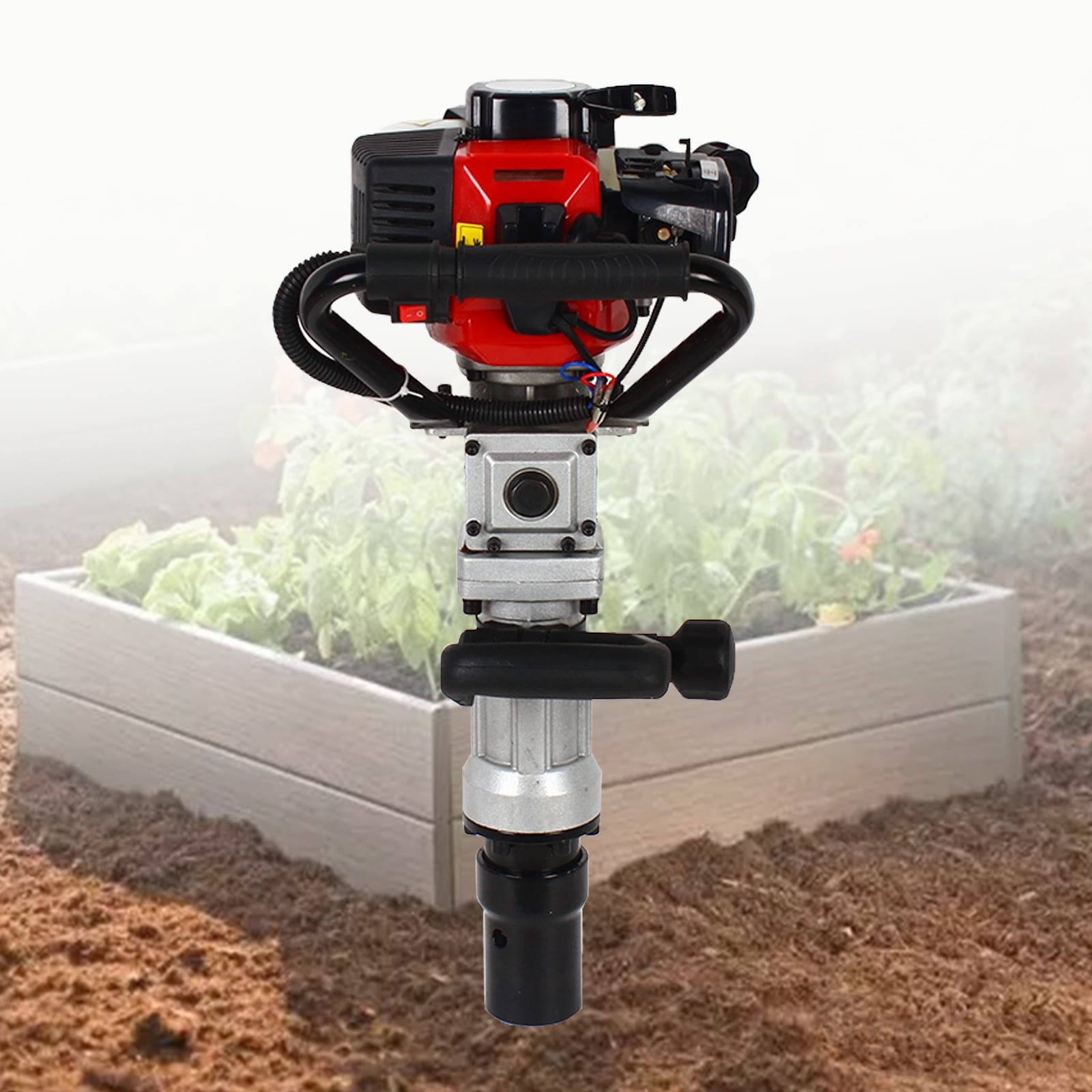 900W Gas Powered Fence Post Driver – Two-Stroke Engine, Adjustable ...