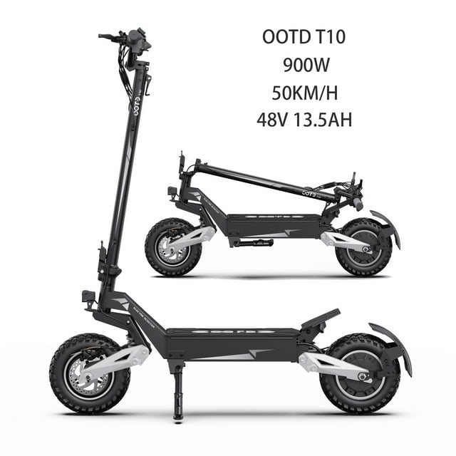 900W Peak OOTD T10 Electric Scooter for Adults， 31MPH Top Speed 48V ...