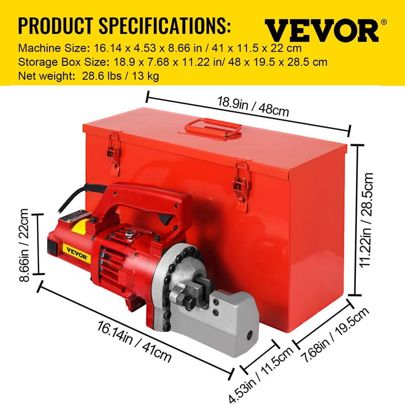 900W Portable Electric Hydraulic Rebar Cutter for Construction ...