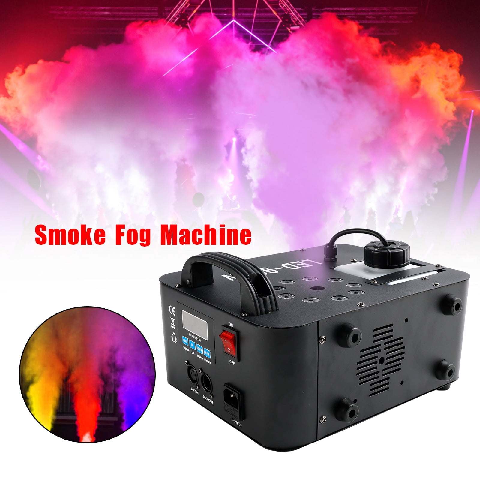900W RGB LED Light Smoke Fog Machine Stage Fogger DJ Spray Smoke Effect ...