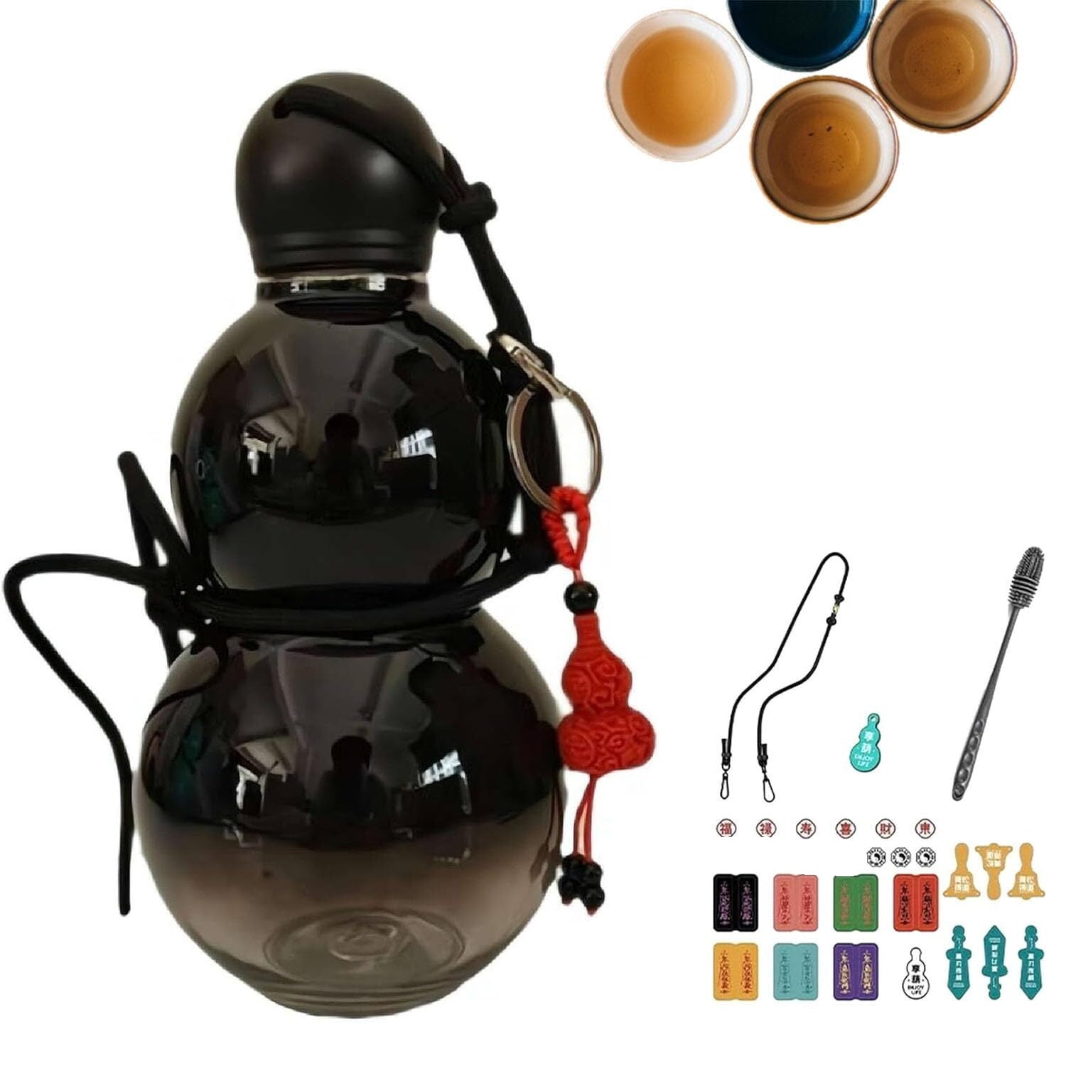 900ml Gourd Water Bottle, 2024 Chinese Retro-Inspired Unique Gourd Water Bottles for Liquors ...