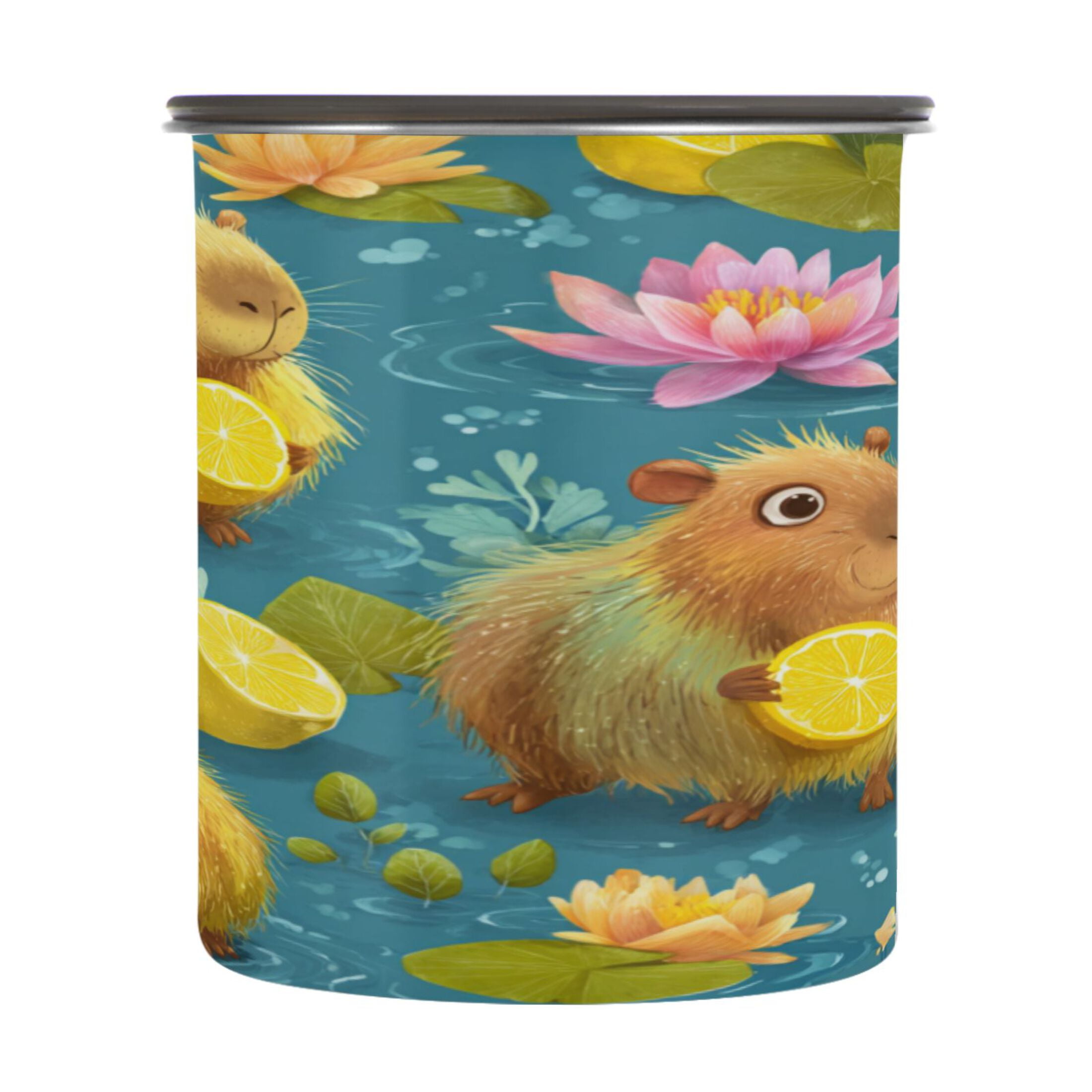 900ml Stainless Steel Food Storage Containers Capybaras Holding Lemons ...