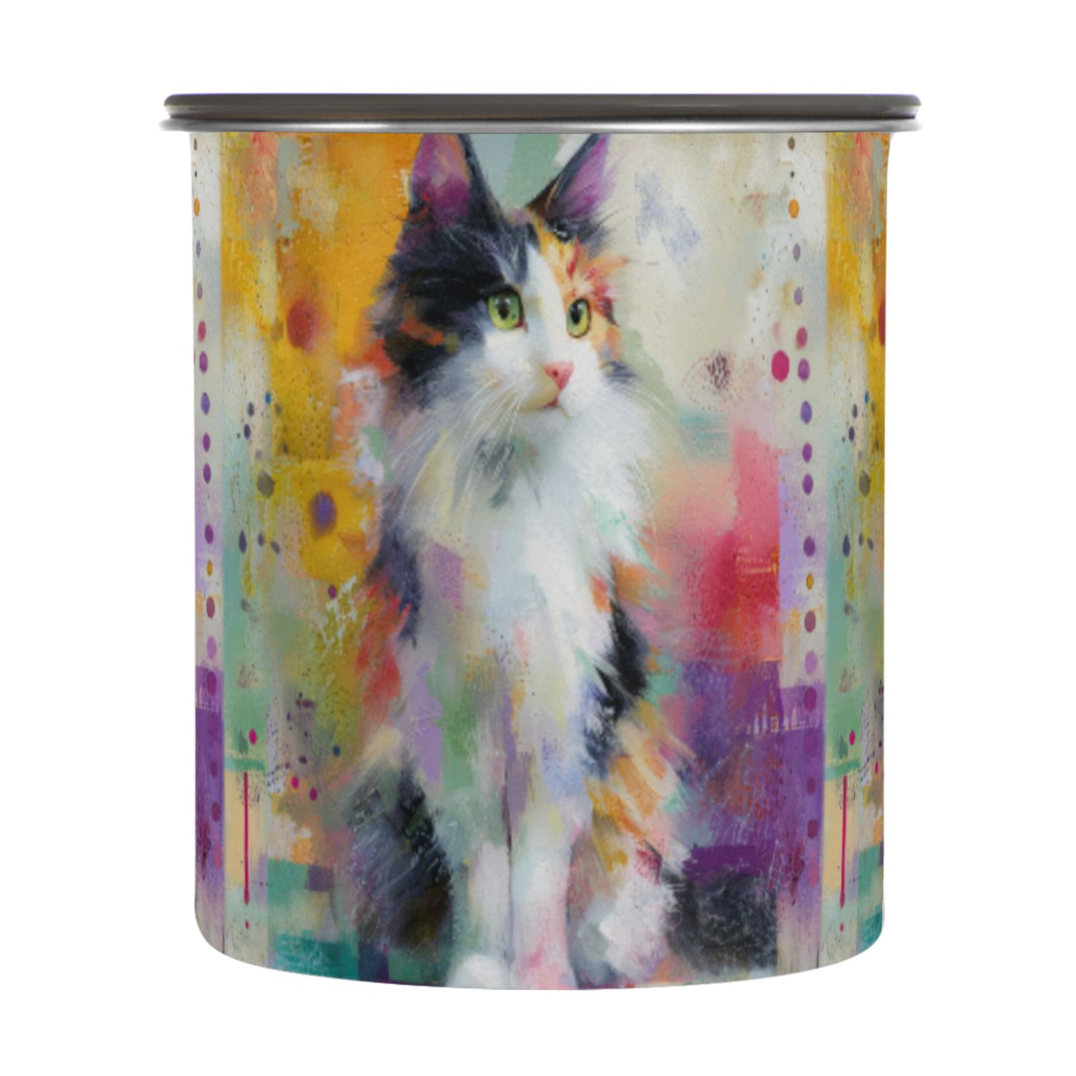 900ml Stainless Steel Food Storage Containers Charming Hairy Cat ...