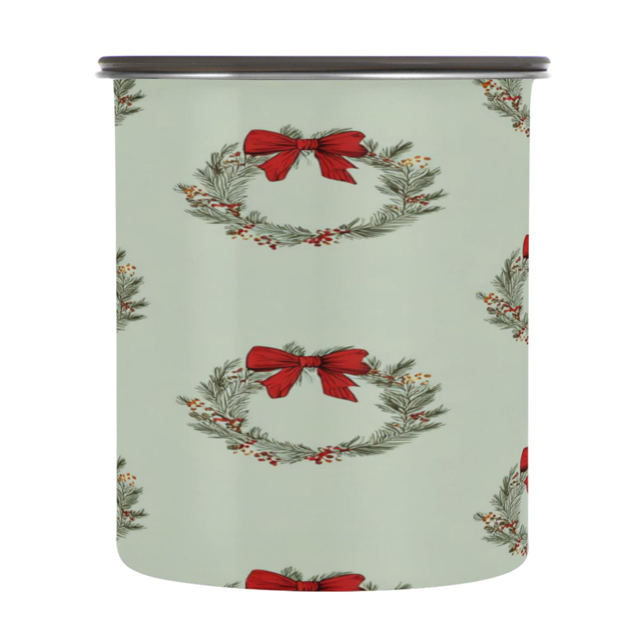 900ml Stainless Steel Food Storage Containers Christmas Wreaths and Red ...