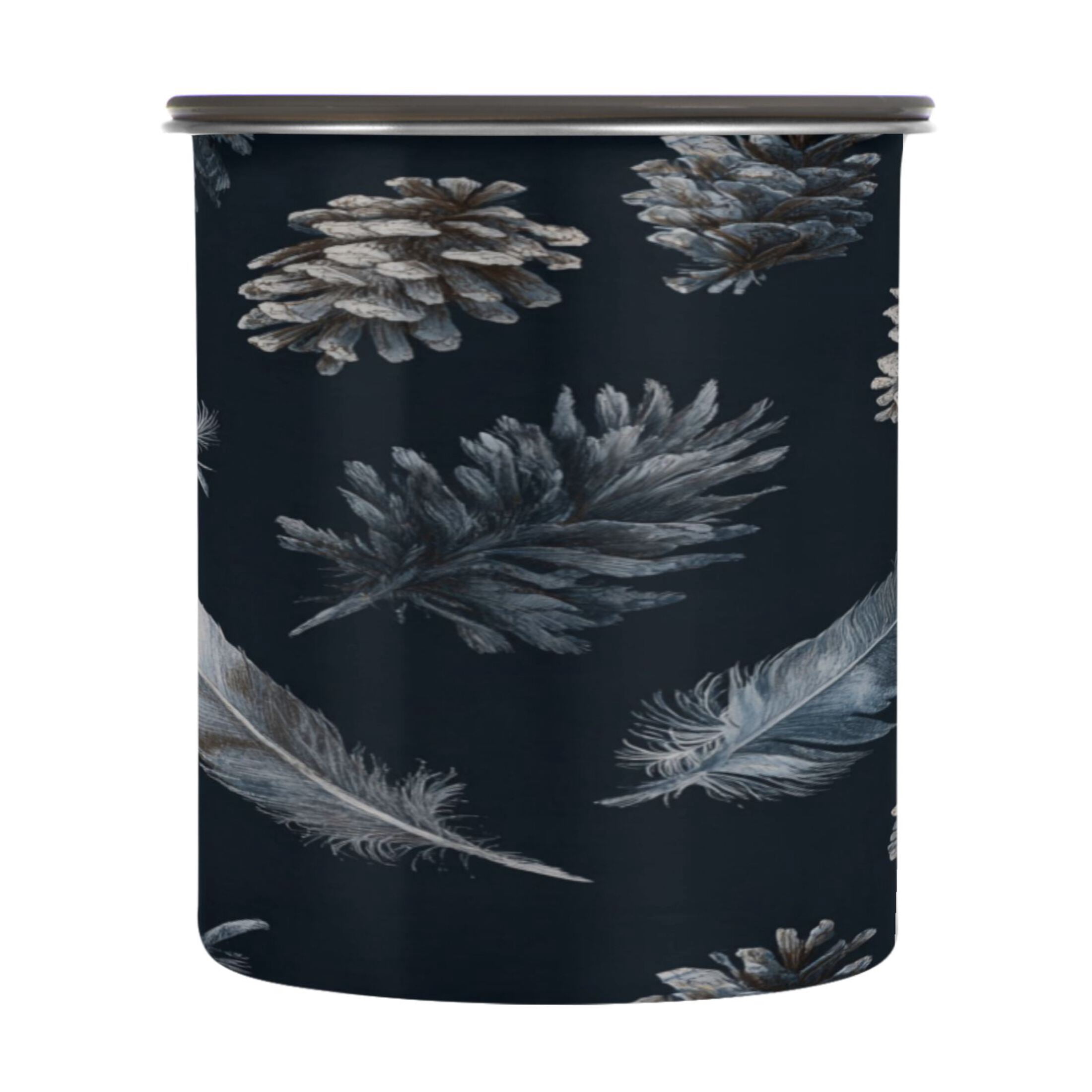 900ml Stainless Steel Food Storage Containers Deep Gray Feathers and ...