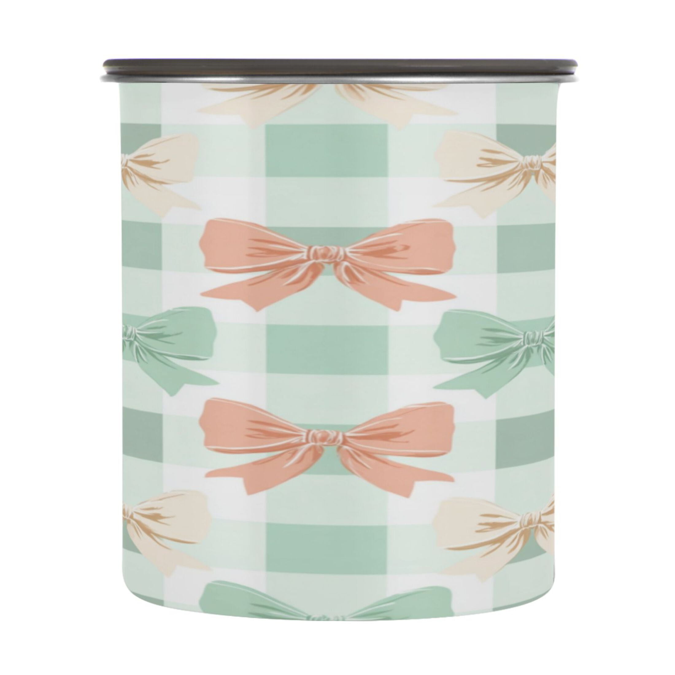 900ml Stainless Steel Food Storage Containers Green and Peach Bow ...