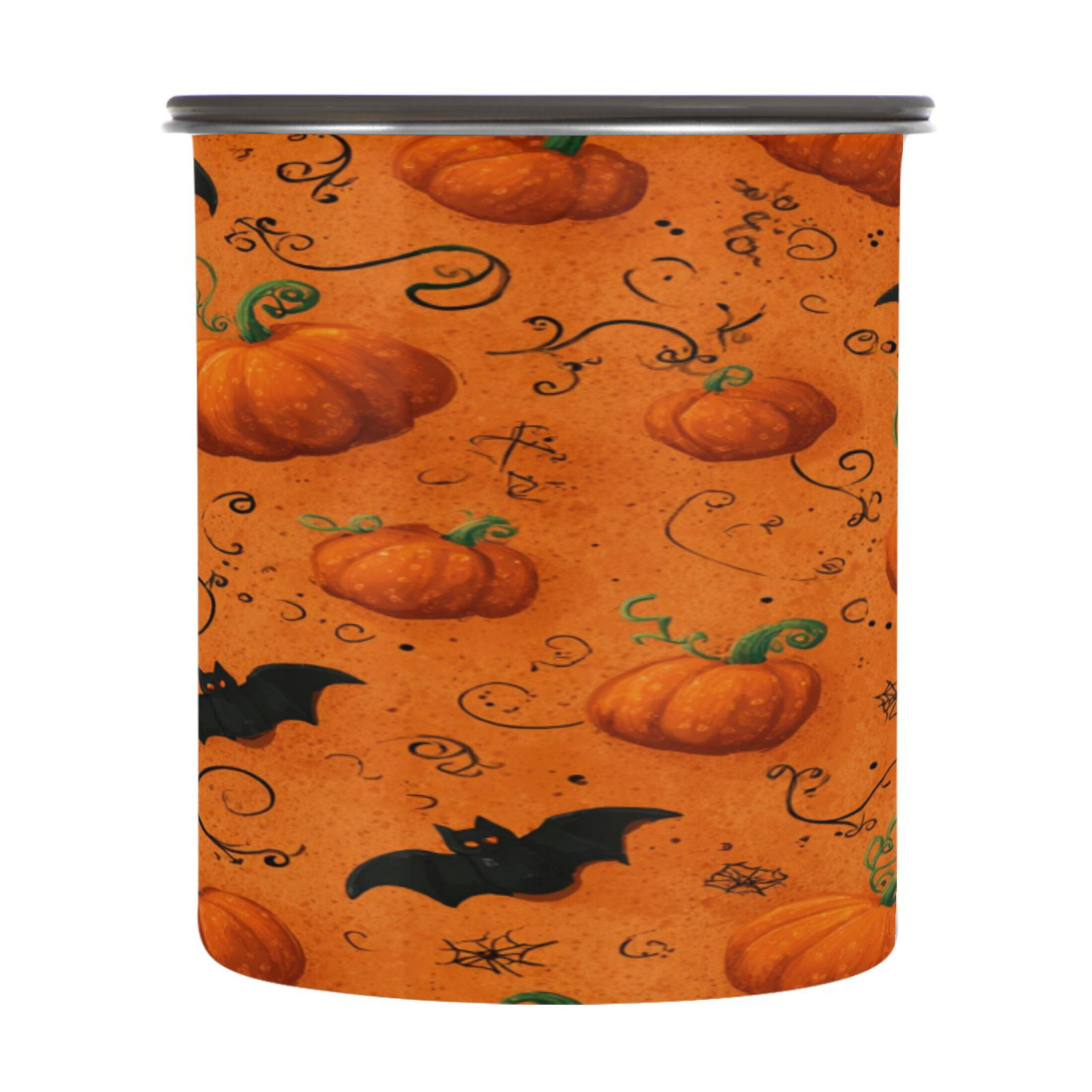 900ml Stainless Steel Food Storage Containers Orange Pumpkins and Bats ...