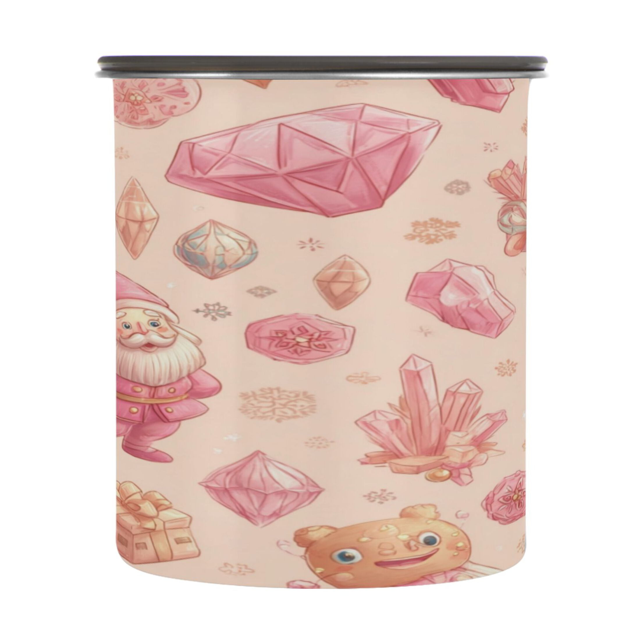 900ml Stainless Steel Food Storage Containers Pink Christmas Elements ...