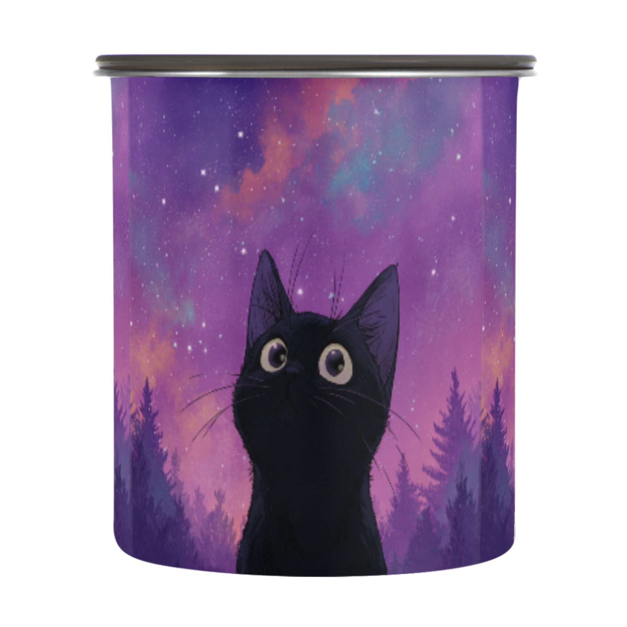 900ml Stainless Steel Food Storage Containers Purple Sky and Black Cat ...