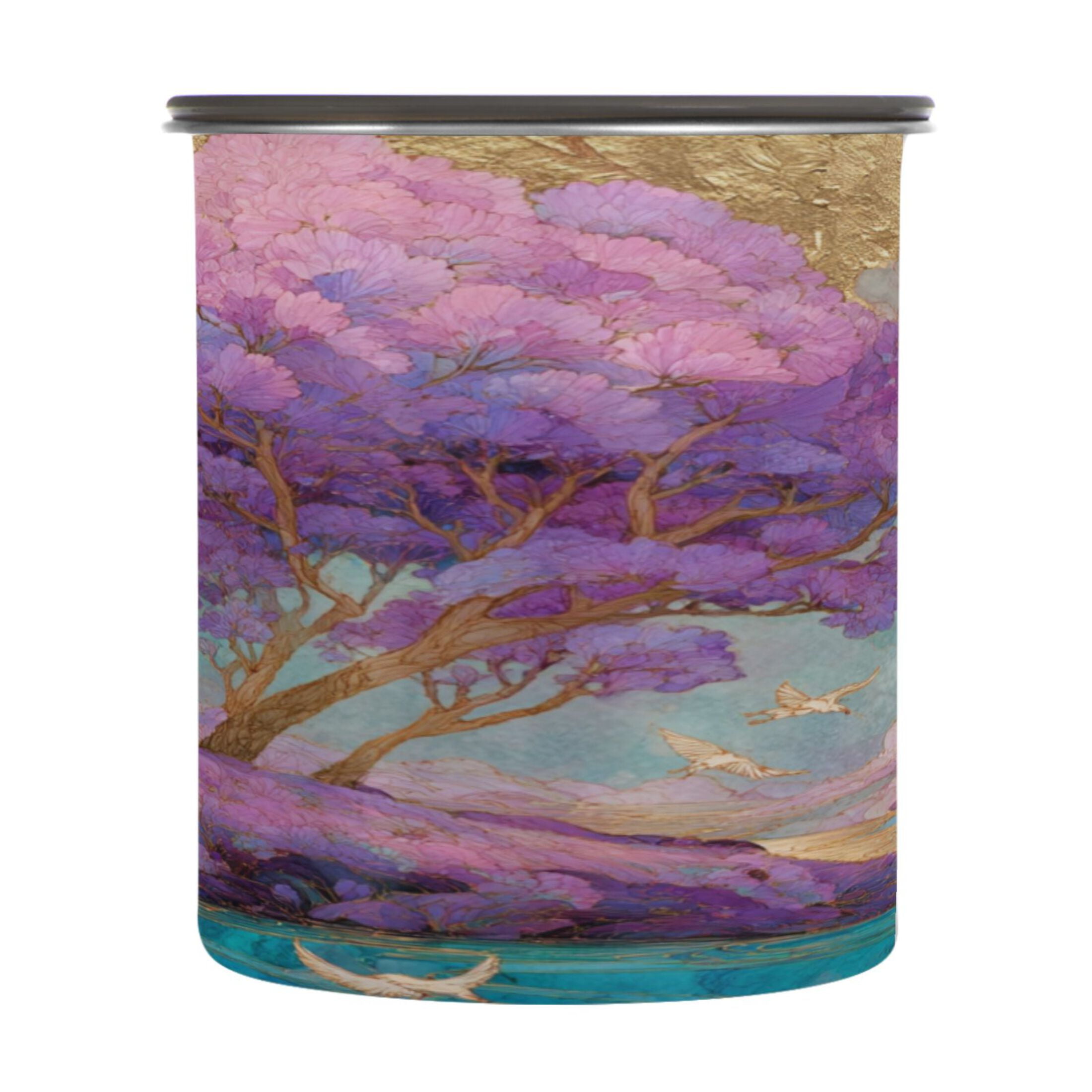 900ml Stainless Steel Food Storage Containers Purple Trees Airtight ...