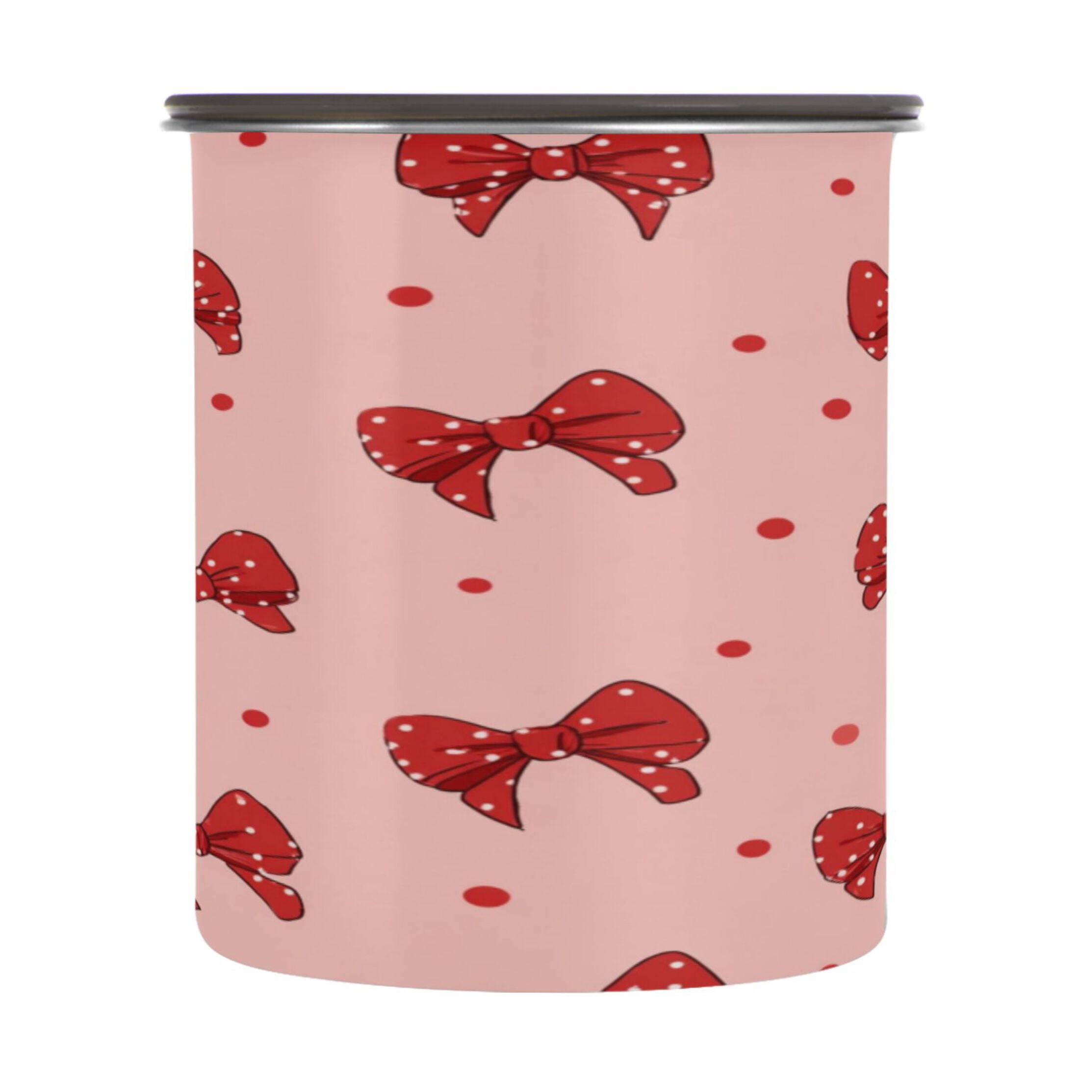 900ml Stainless Steel Food Storage Containers Red Bows and Polka Dots ...
