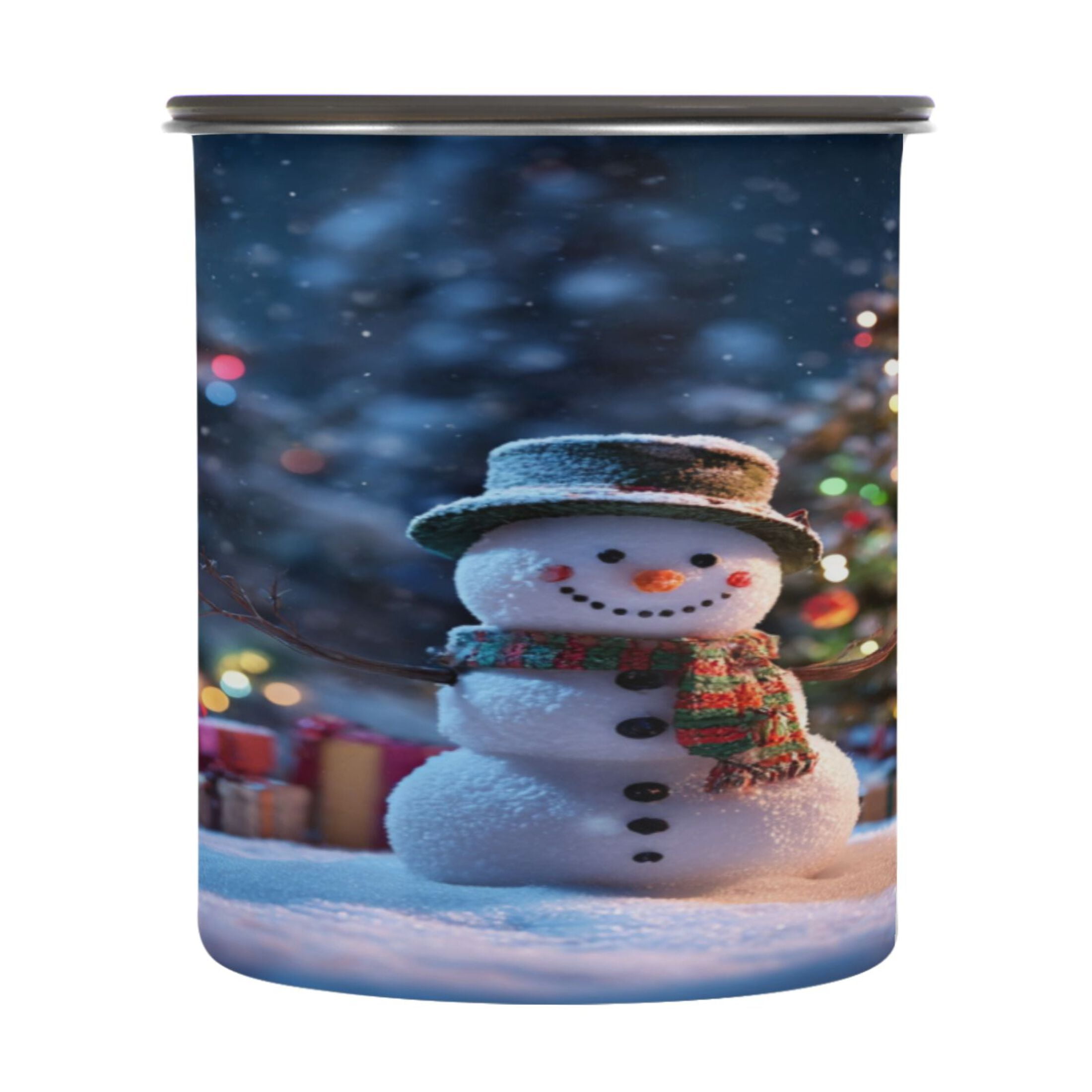 900ml Stainless Steel Food Storage Containers Snowman Next To Christmas ...