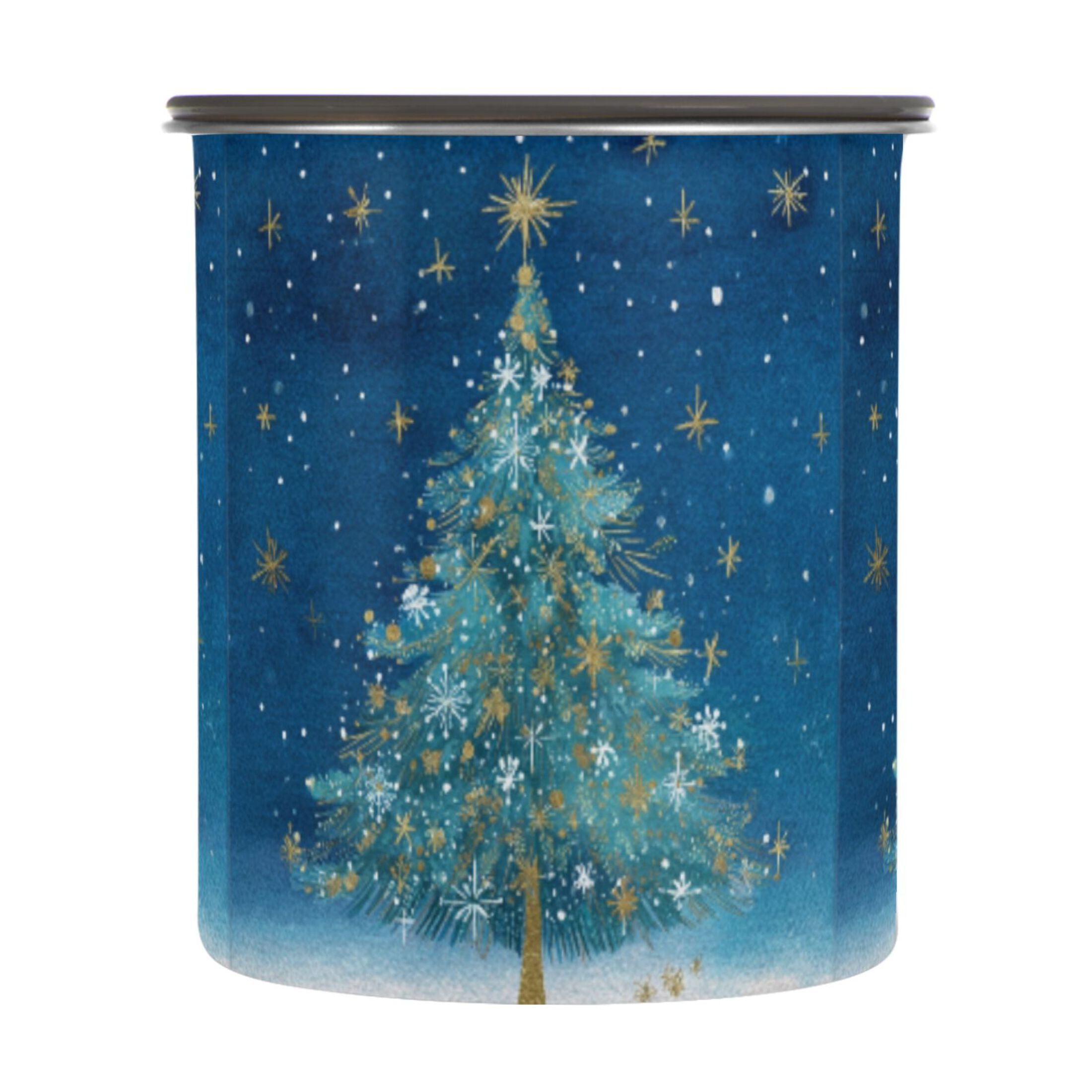 900ml Stainless Steel Food Storage Containers Watercolor Christmas Tree ...