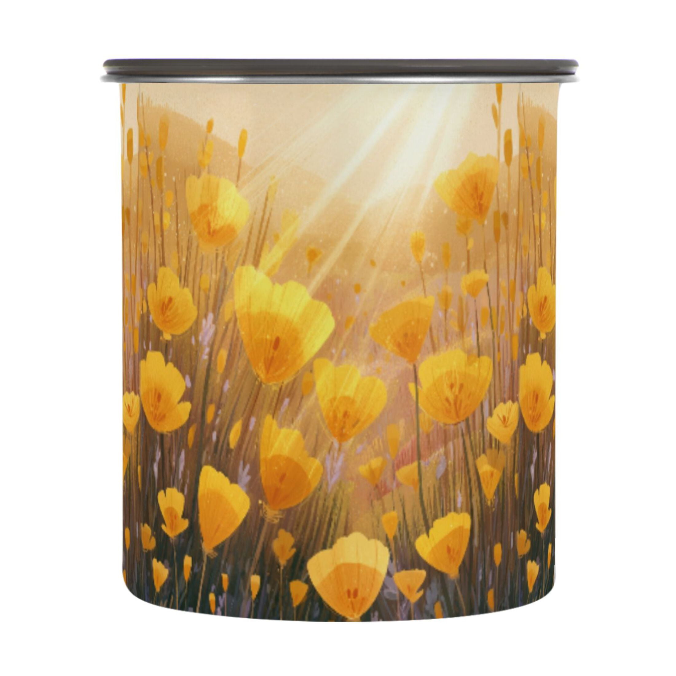 900ml Stainless Steel Food Storage Containers Yellow Flower Field ...