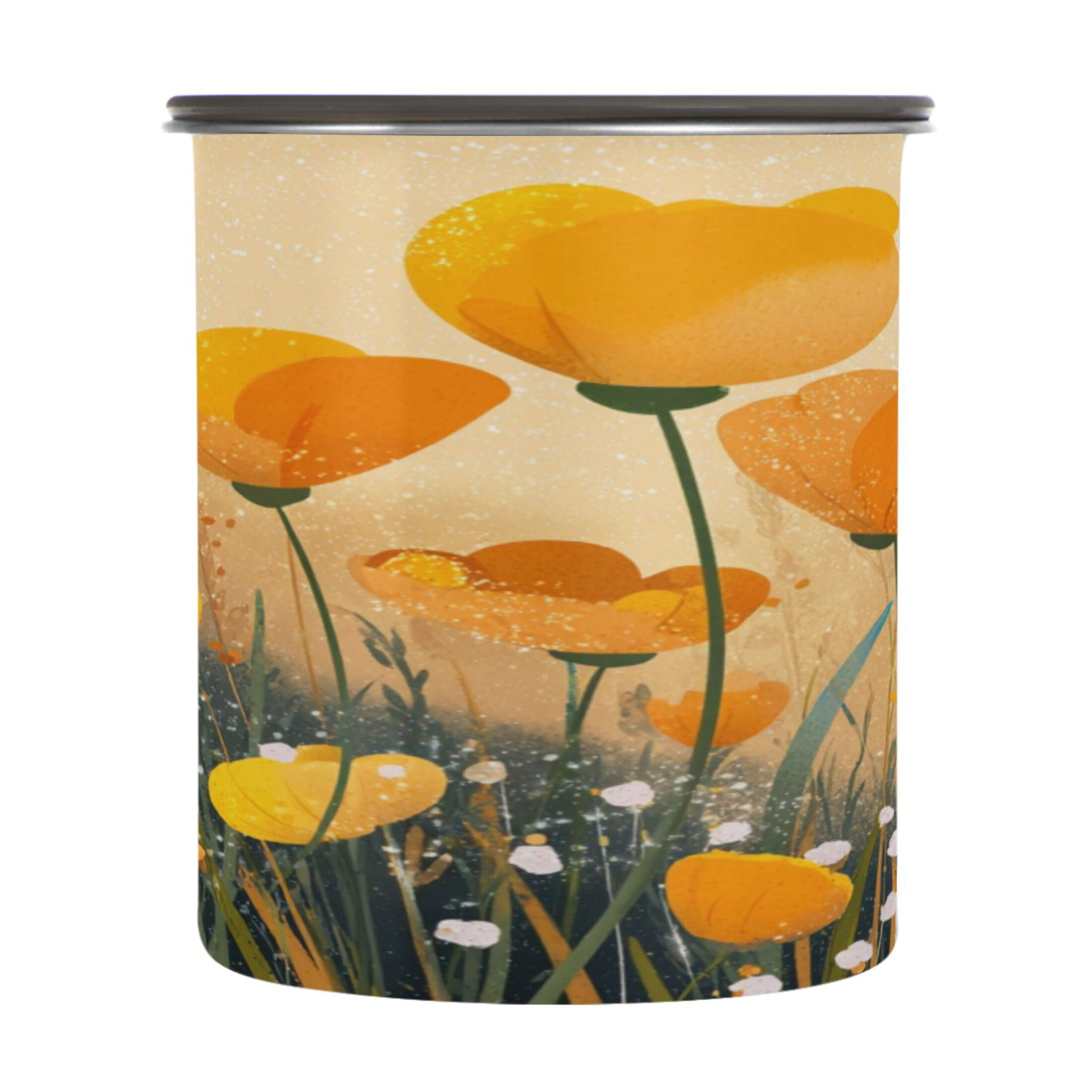 900ml Stainless Steel Food Storage Containers Yellow Flowers on The ...