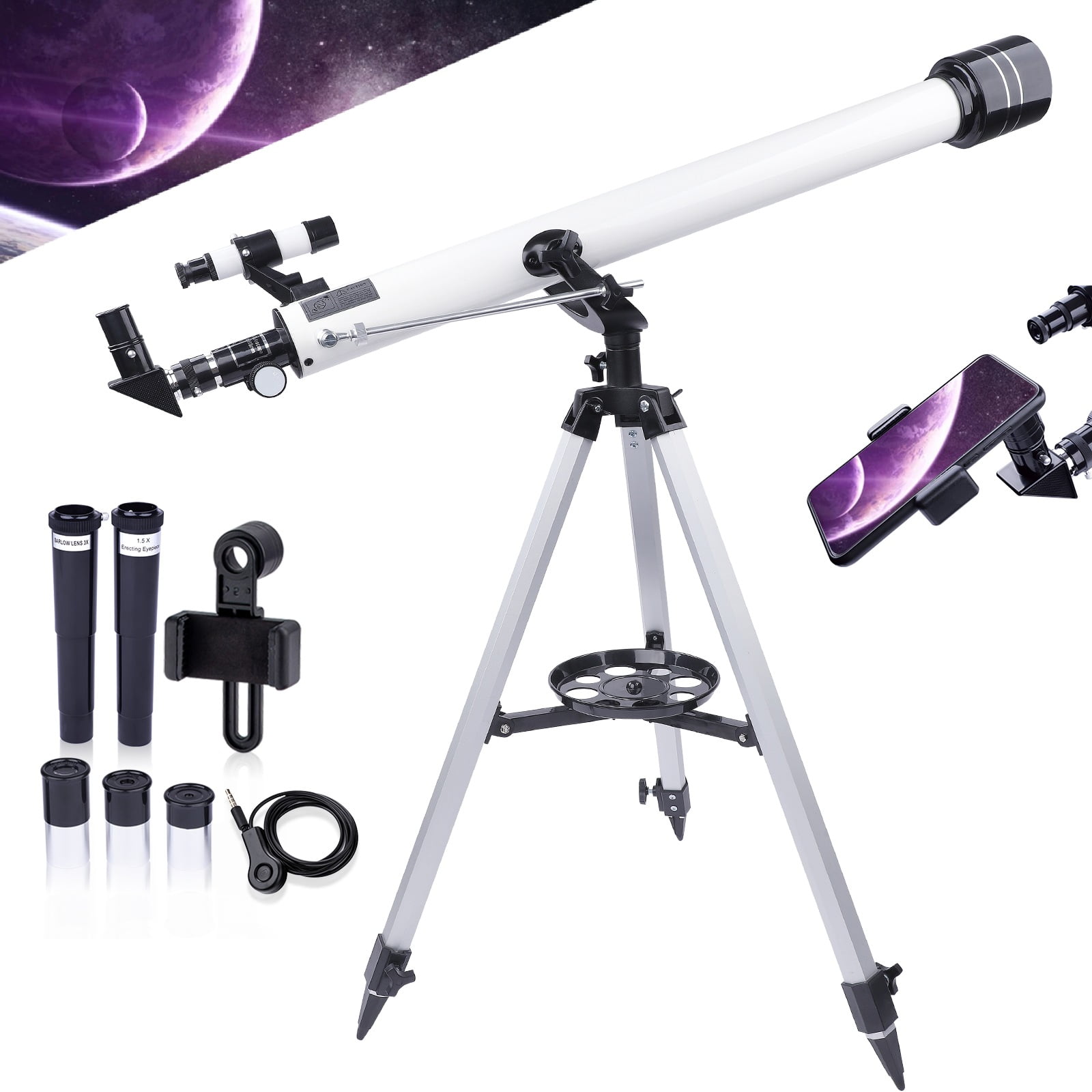 900mm Telescopes for Adults Astronomy 45X-675X Telescope for Kids ...