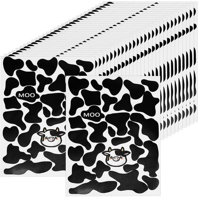 900pcs/30 Sheets Cow Print Sticker Self-Adhesive Waterproof Sticker ...
