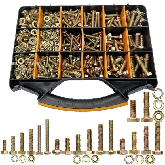 900pcs Metric Bolt Assortment Sets, M6 M8 M10 M12 Grade 8.8 Heavy Duty ...