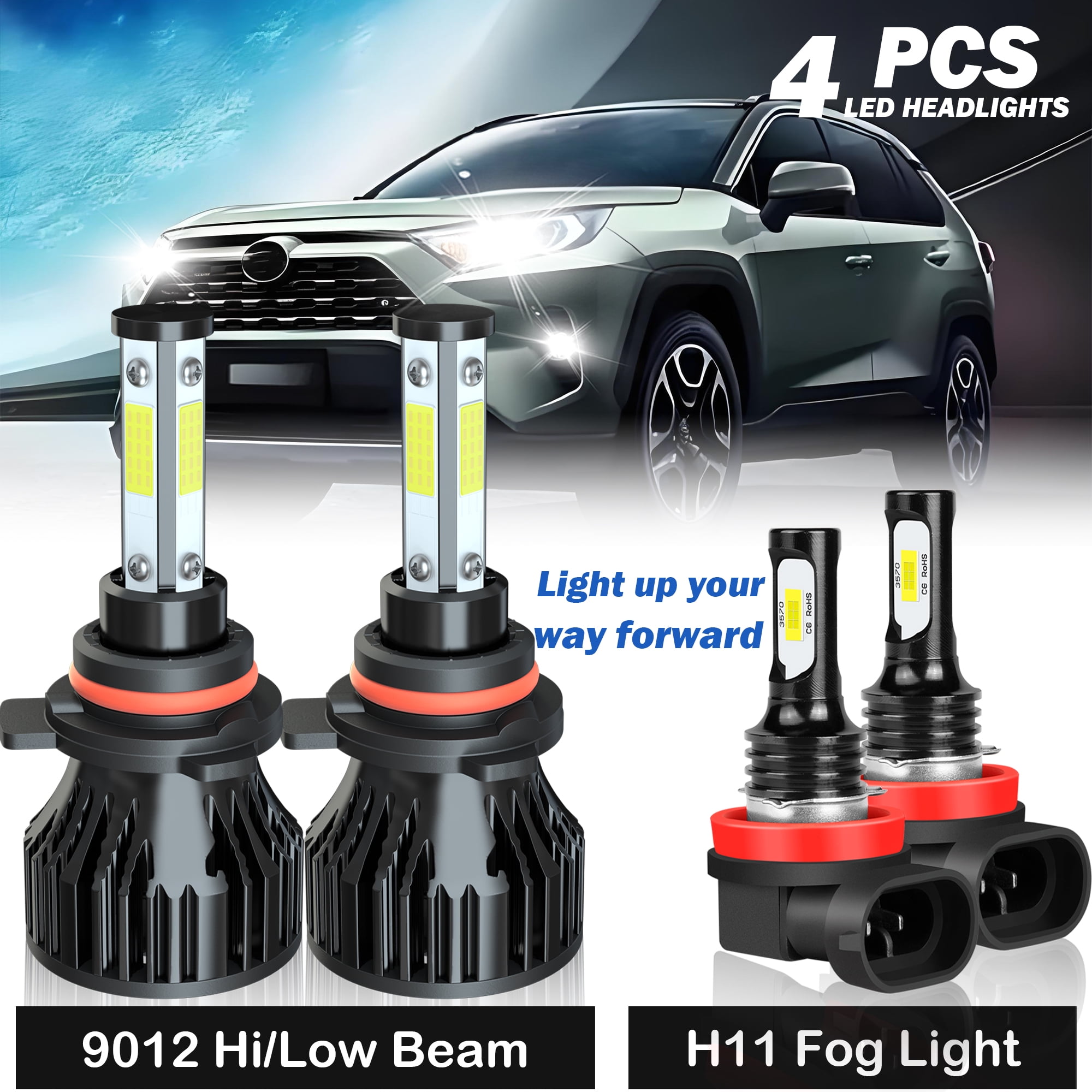 For Toyota RAV4 2016 2017 2018 9012 High&Low Beam LED Headlights H11 ...