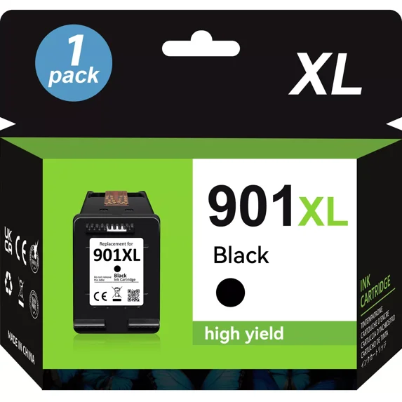 HP 901XL Black Ink Cartridge Replacement for OfficeJet 4500, J4500 ...