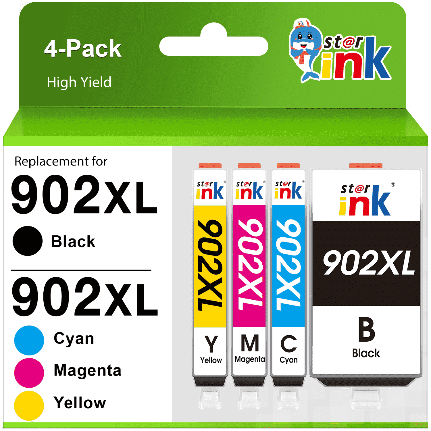 HP 902XL Ink Cartridges Combo Pack for Officejet Pro 6978, 6968, 6970, 6960, 6958 Printers (4 ...