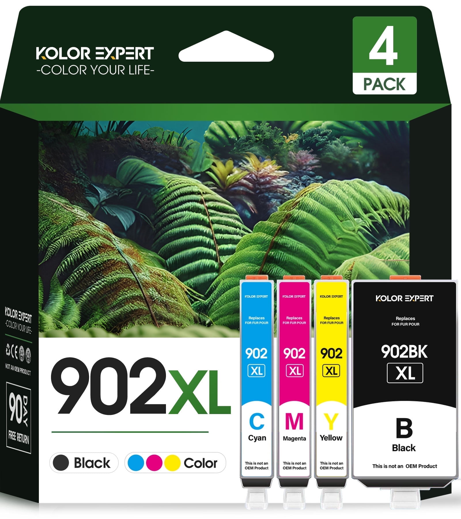 HP 902XL Compatible Ink Cartridges 4-Pack for Officejet Pro Series ...