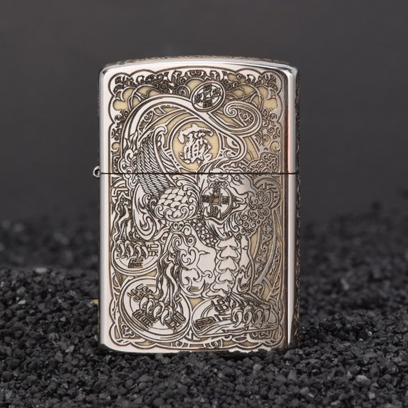 902 bright chrome laser pattern lighter men's personalized trendy ...