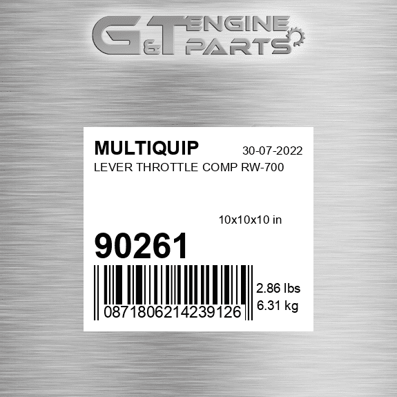 90261 LEVER THROTTLE COMP RW-700 fits Multiquip (New OEM) - Walmart.com