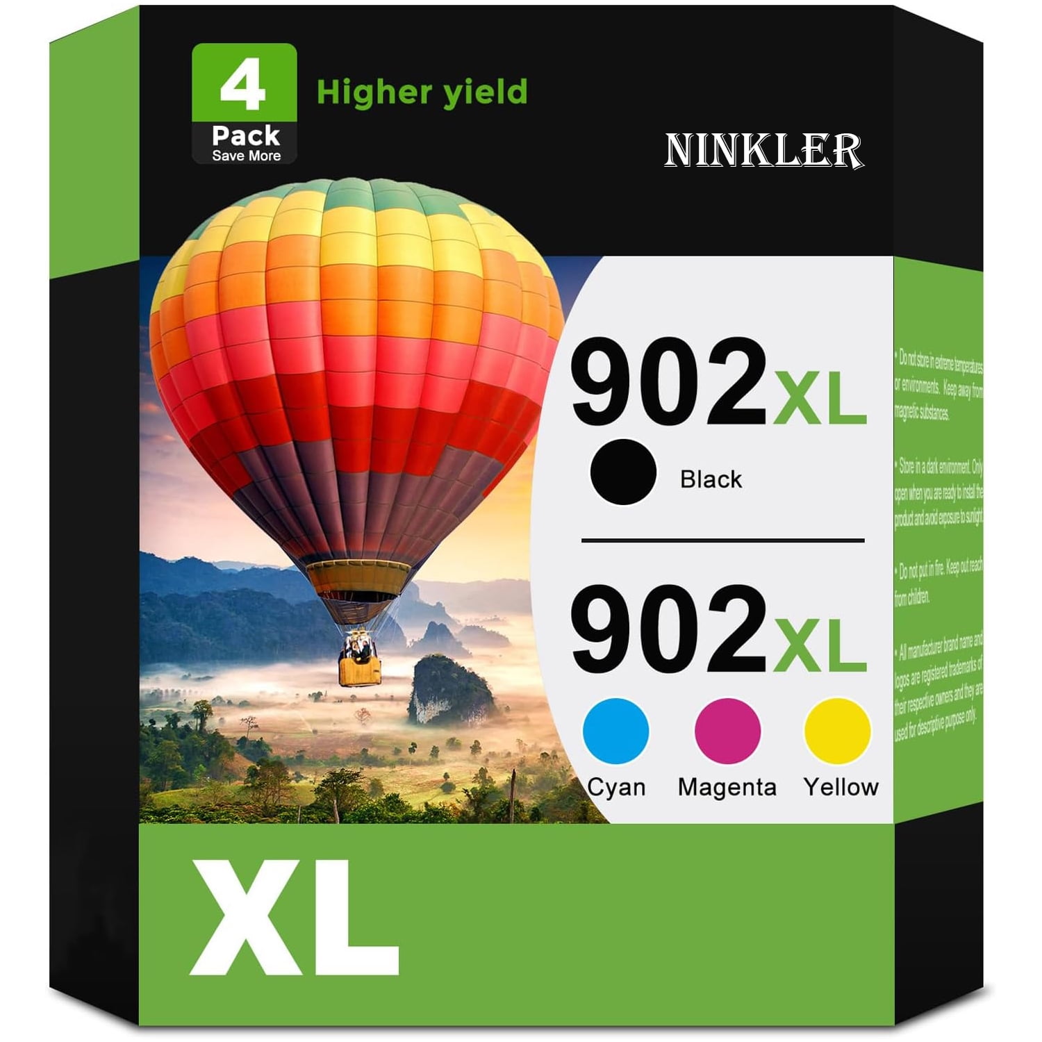 HP 902XL High Yield Ink Cartridge for Officejet Pro Series Printers, 4 ...